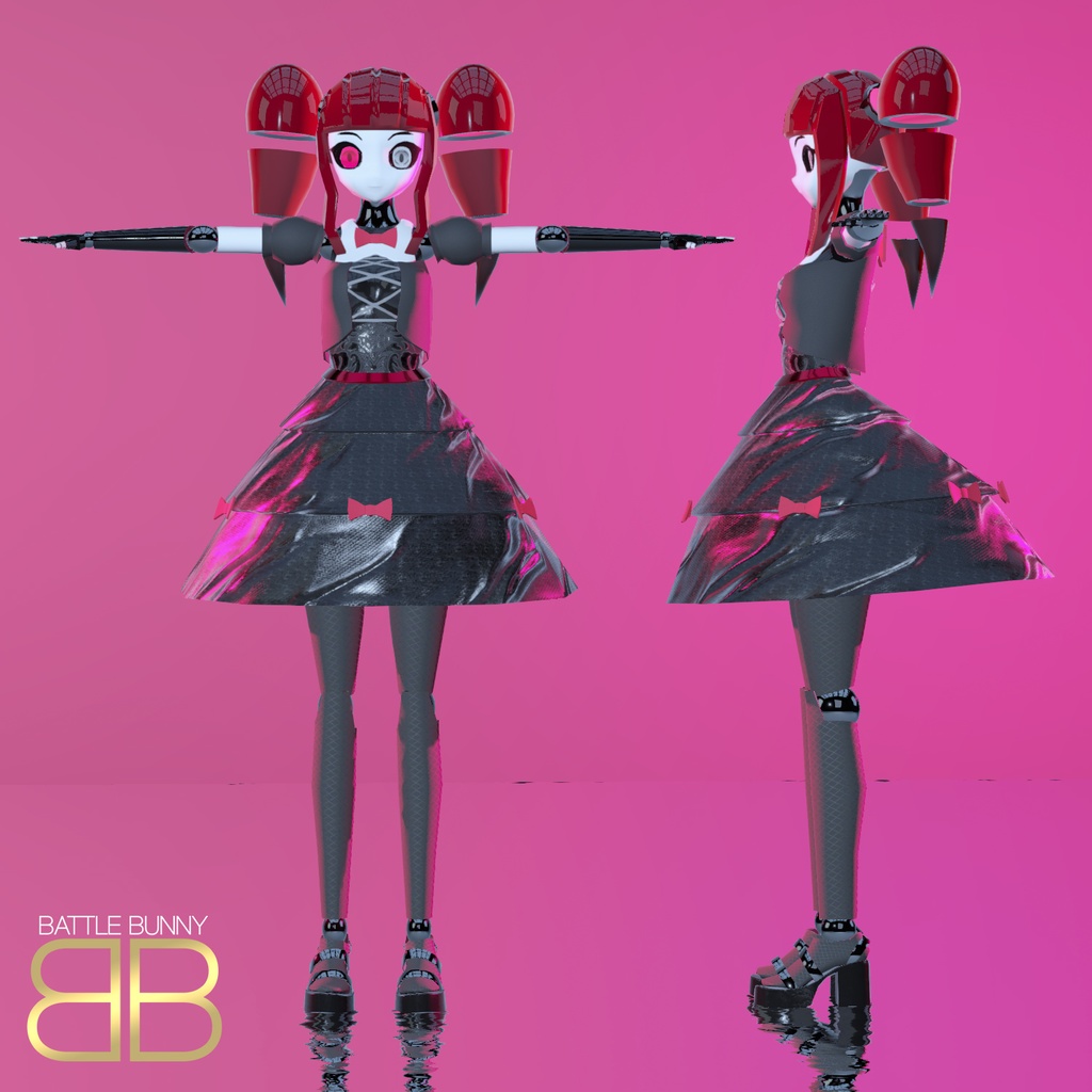 [Original 3D Model] TRINITY TR7 Goth Lolita Robot VRChat Avatar ...