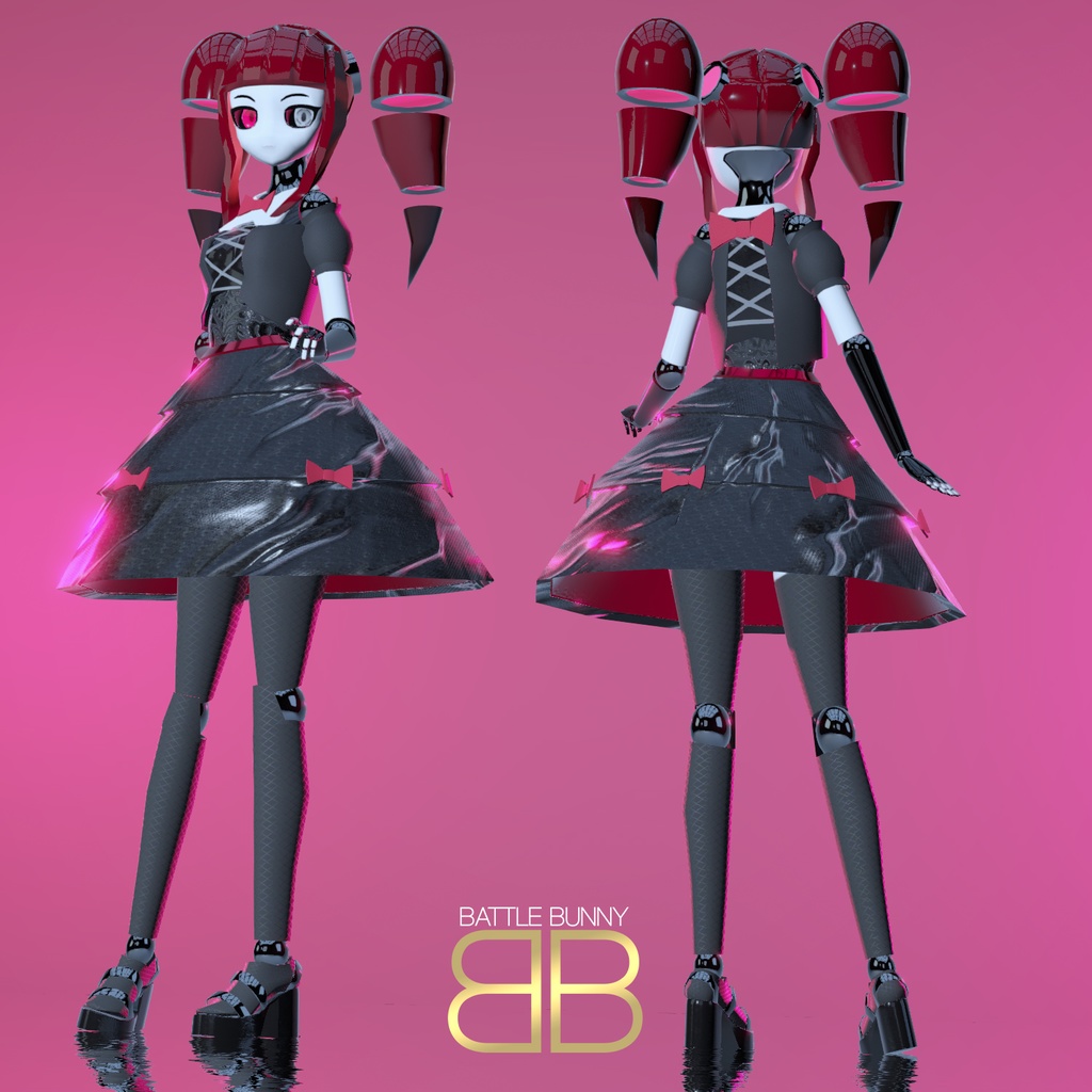 [Original 3D Model] TRINITY TR7 Goth Lolita Robot VRChat Avatar ...