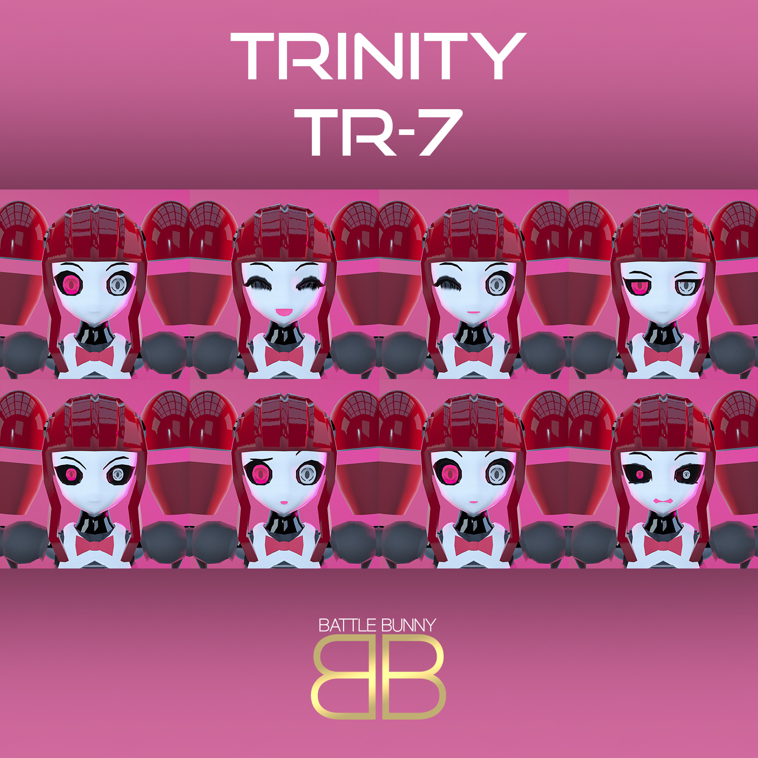 [Original 3D Model] TRINITY TR7 Goth Lolita Robot VRChat Avatar - Battle Bunny Mods - BOOTH