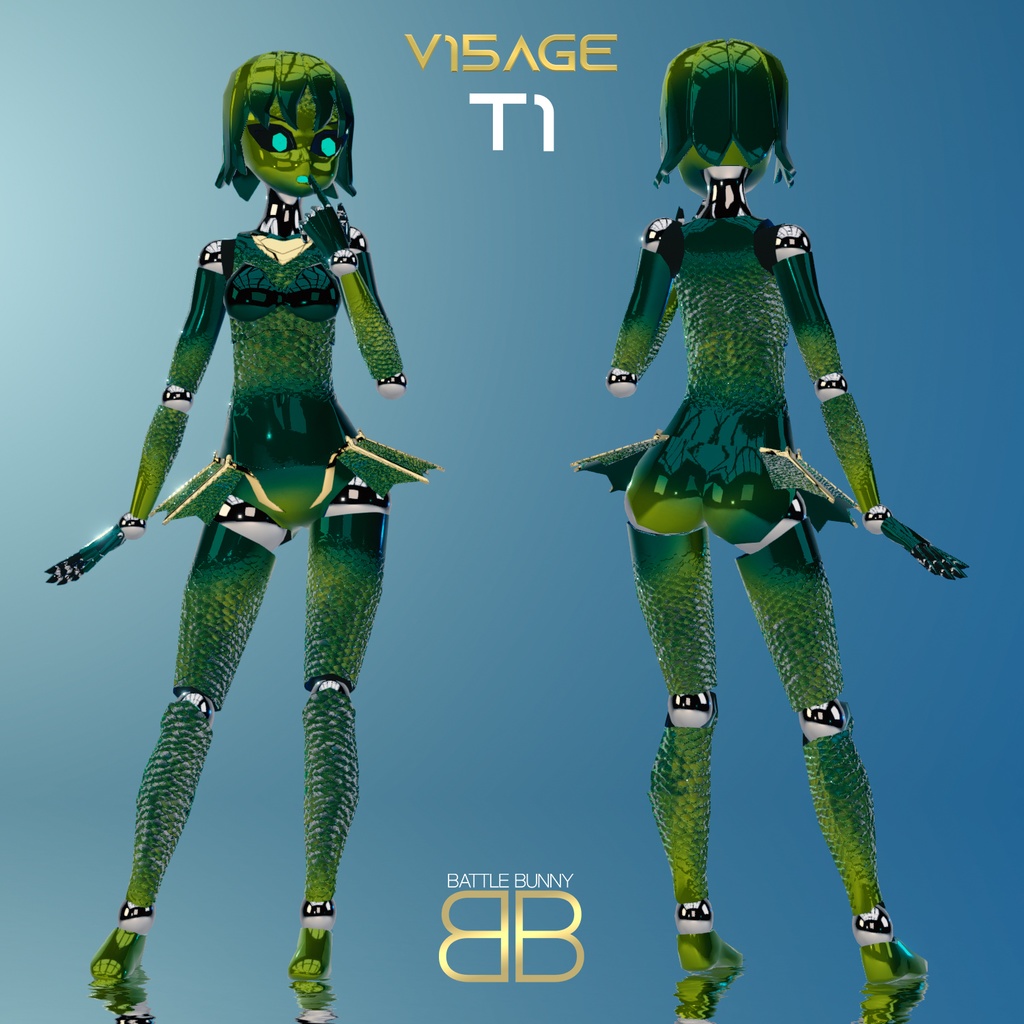 [Original 3D Model] V15AGE T1 Marine Monster Girl Robot VRChat Avatar ...