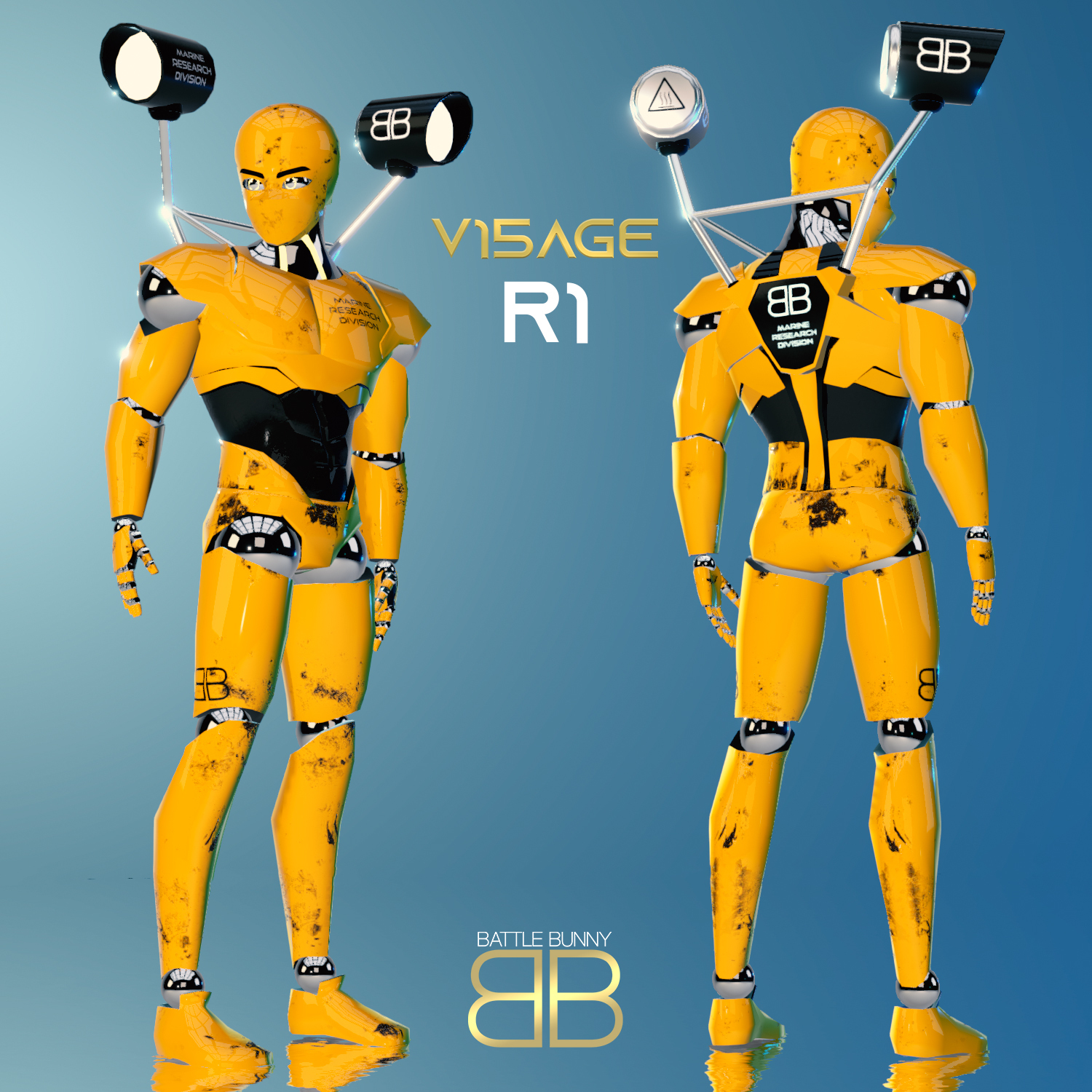 [Original 3D Model] V15AGE R1 Marine Research Heavy Male Robot VRChat ...