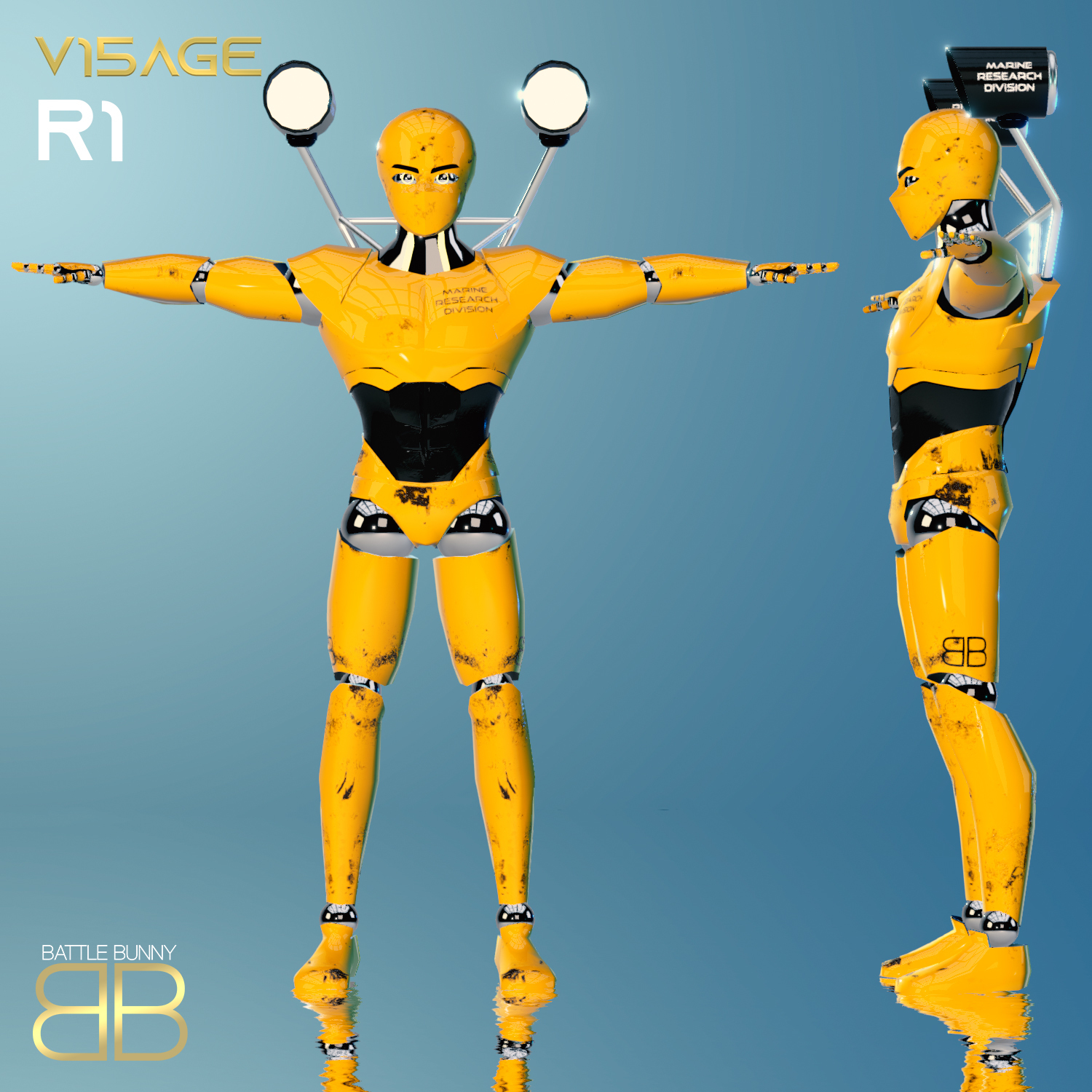 [Original 3D Model] V15AGE R1 Marine Research Heavy Male Robot VRChat ...