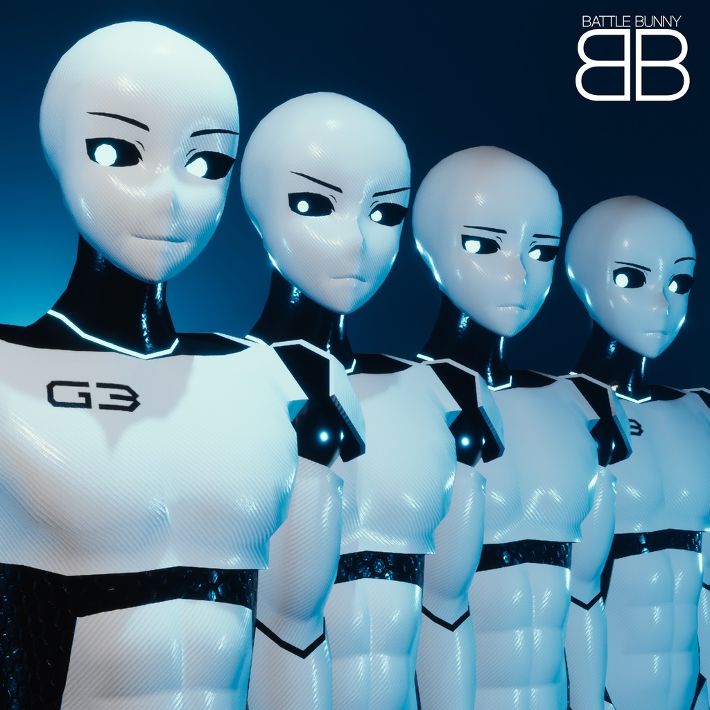 [Original 3D Model] BB G3M Robot Boy VRChat Avatar Base - Battle Bunny ...