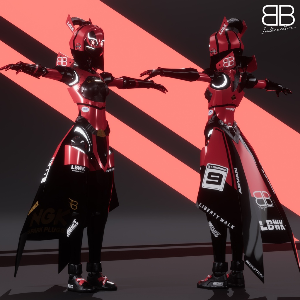 [Original 3D Model] BB R-35 LBWK GTR Robot Girl VRChat Avatar - Battle ...