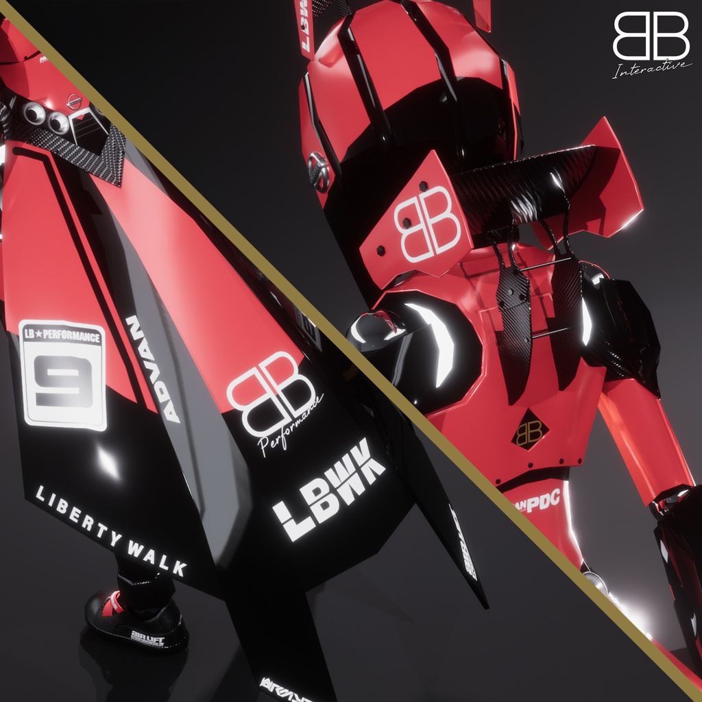 [Original 3D Model] BB R-35 LBWK GTR Robot Girl VRChat Avatar - Battle ...
