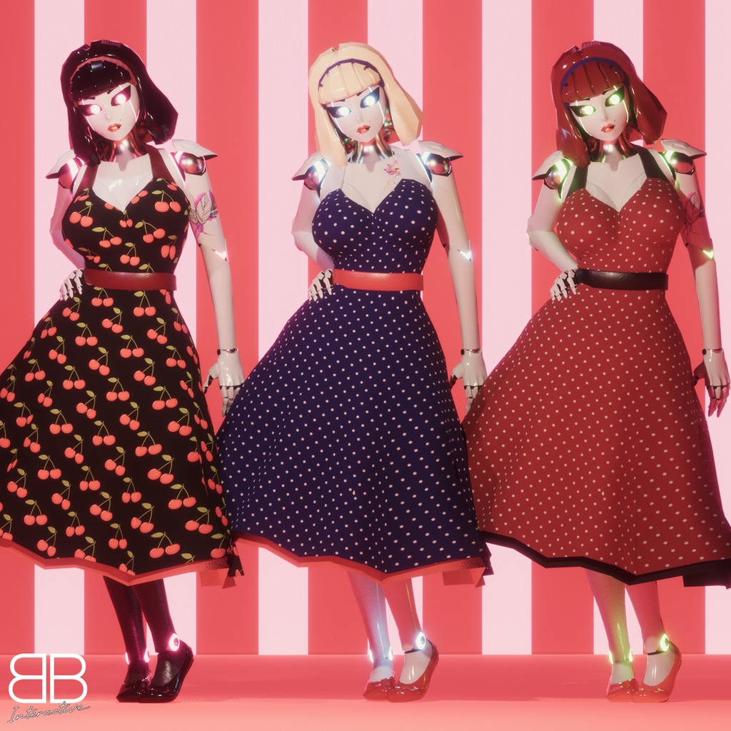 [Original 3D Model] S13RRA SR22 Rockabilly Robot Girl VRChat Avatar ...