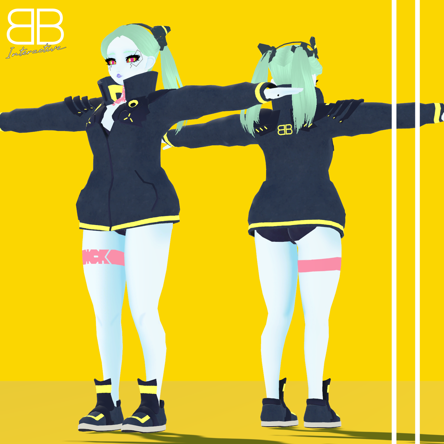 [Original 3D Model] Cyberpunk EdgeRunners Rebecca VRChat Avatar [Jade ...