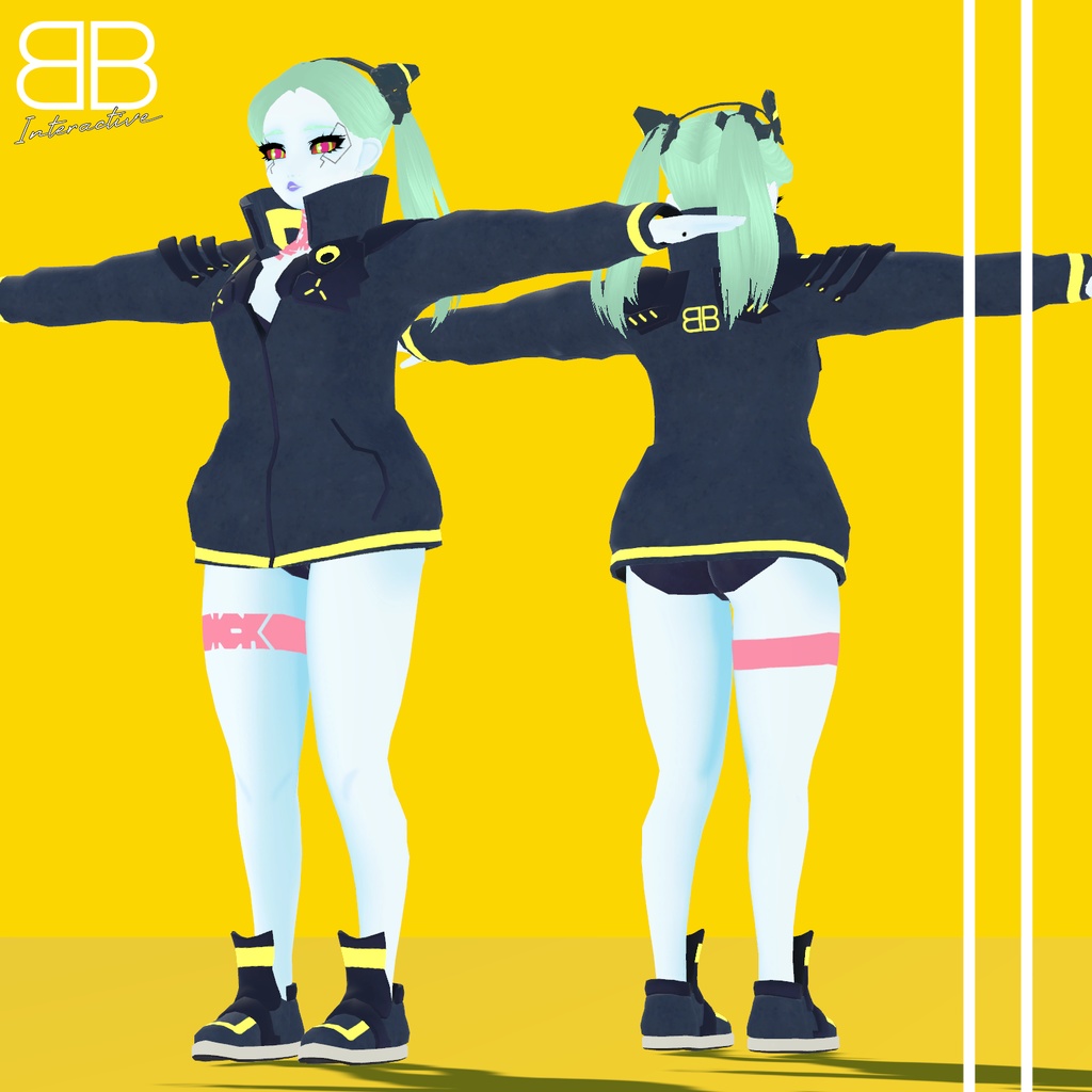 [Original 3D Model] Cyberpunk EdgeRunners Rebecca VRChat Avatar [Jade Base] - Battle Bunny Mods ...