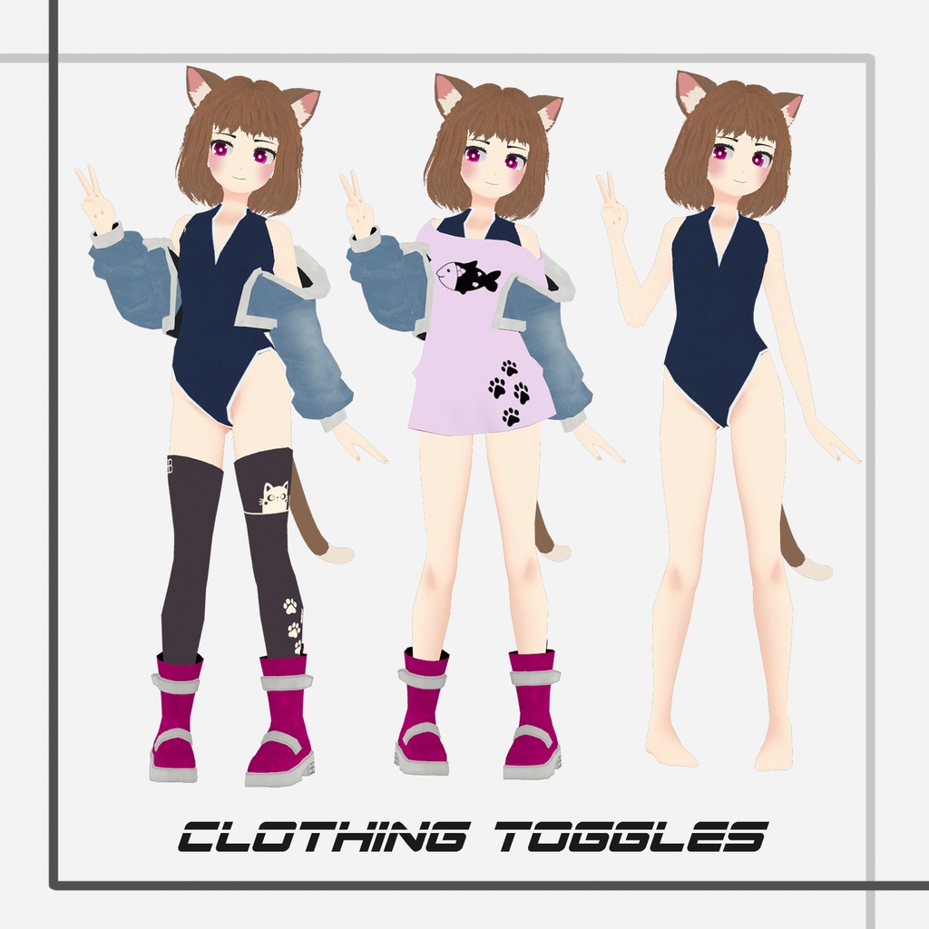 [Original 3D Model] IO Kemono VRChat Avatar Collection + Base Model - Battle Bunny Mods - BOOTH