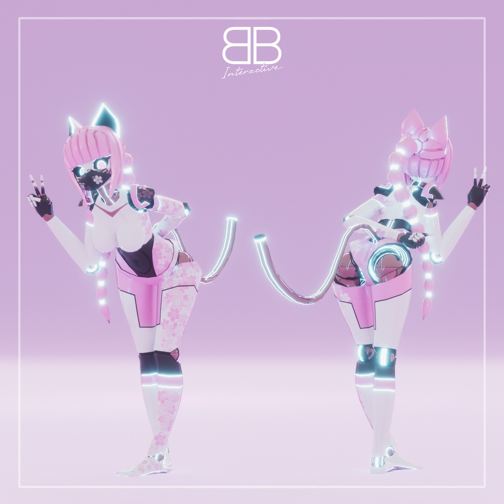 [Original 3D Model] TRINITY TR-21 Sakura Neko Robot Girl VRChat Avatar - Battle Bunny Mods - BOOTH