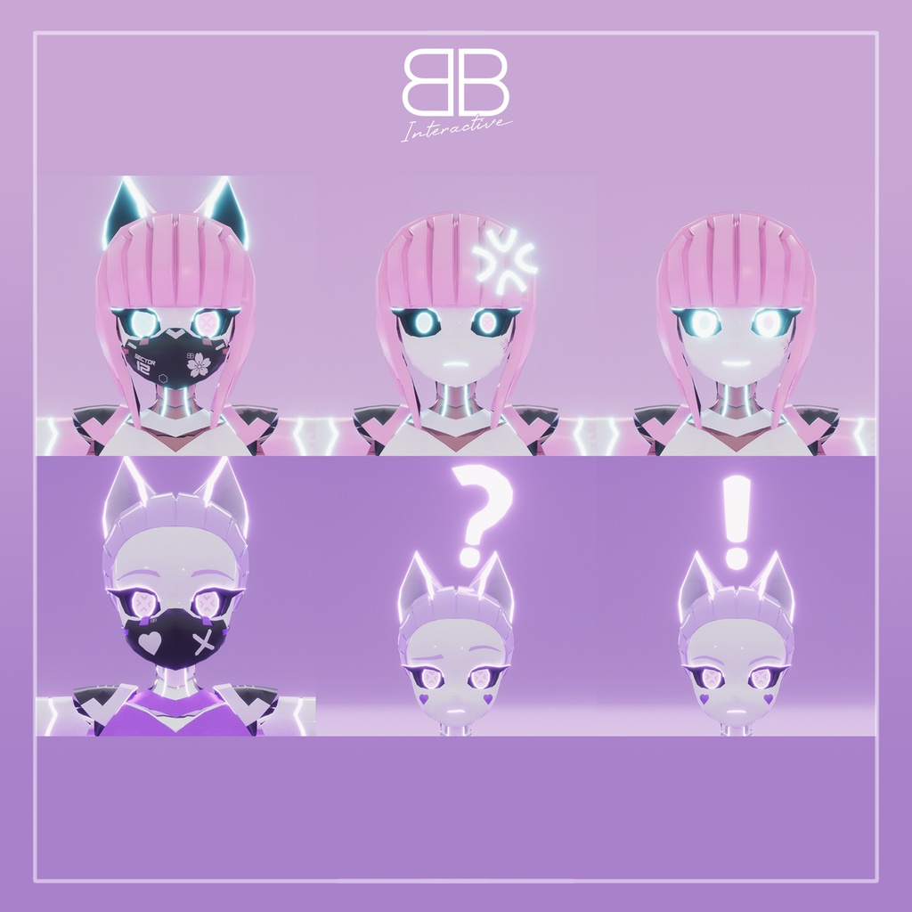 [Original 3D Model] TRINITY TR-24 Neko Demon Robot Girl VRChat Avatar ...