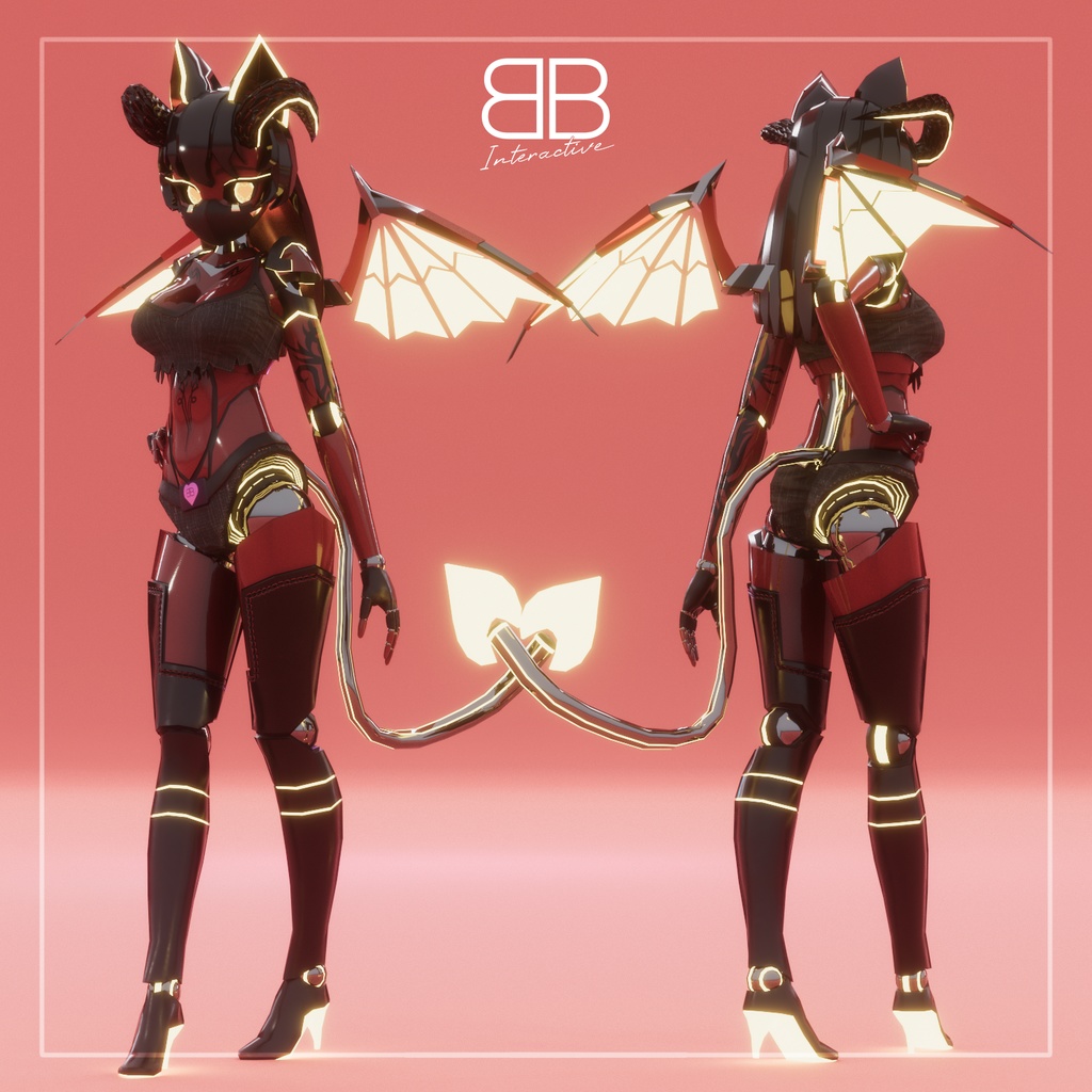 [Original 3D Model] TRINITY TR-24 Neko Demon Robot Girl VRChat Avatar - Battle Bunny Mods - BOOTH