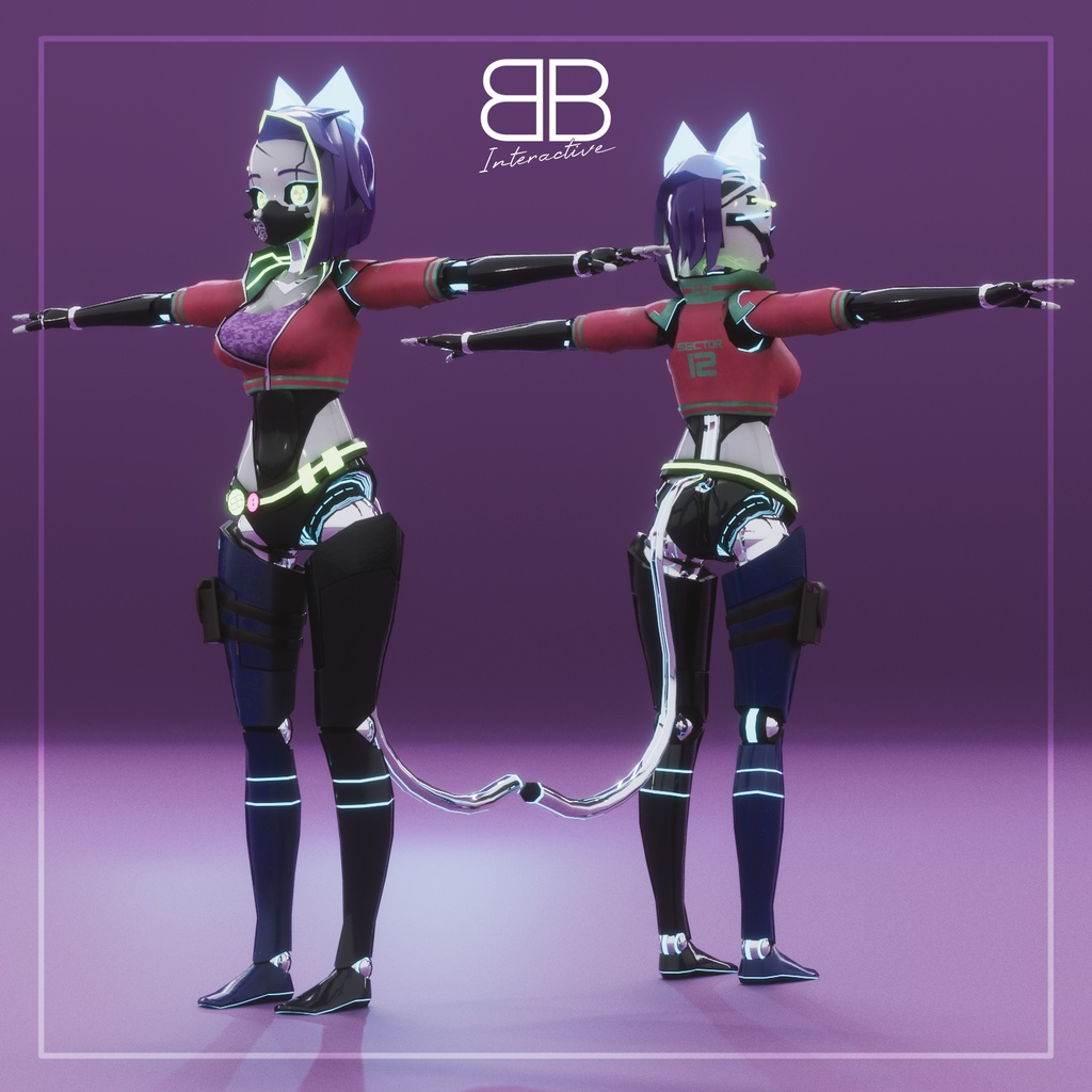 Original 3d Model Trinity Tr 26 Cyberpunk Robot Girl Vrchat Avatar
