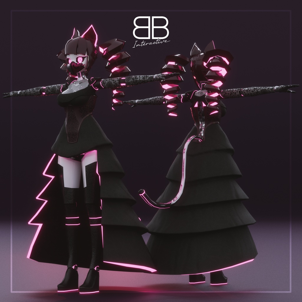 [Original 3D Model] TRINITY TR-27 Gothic Robot Girl VRChat Avatar ...