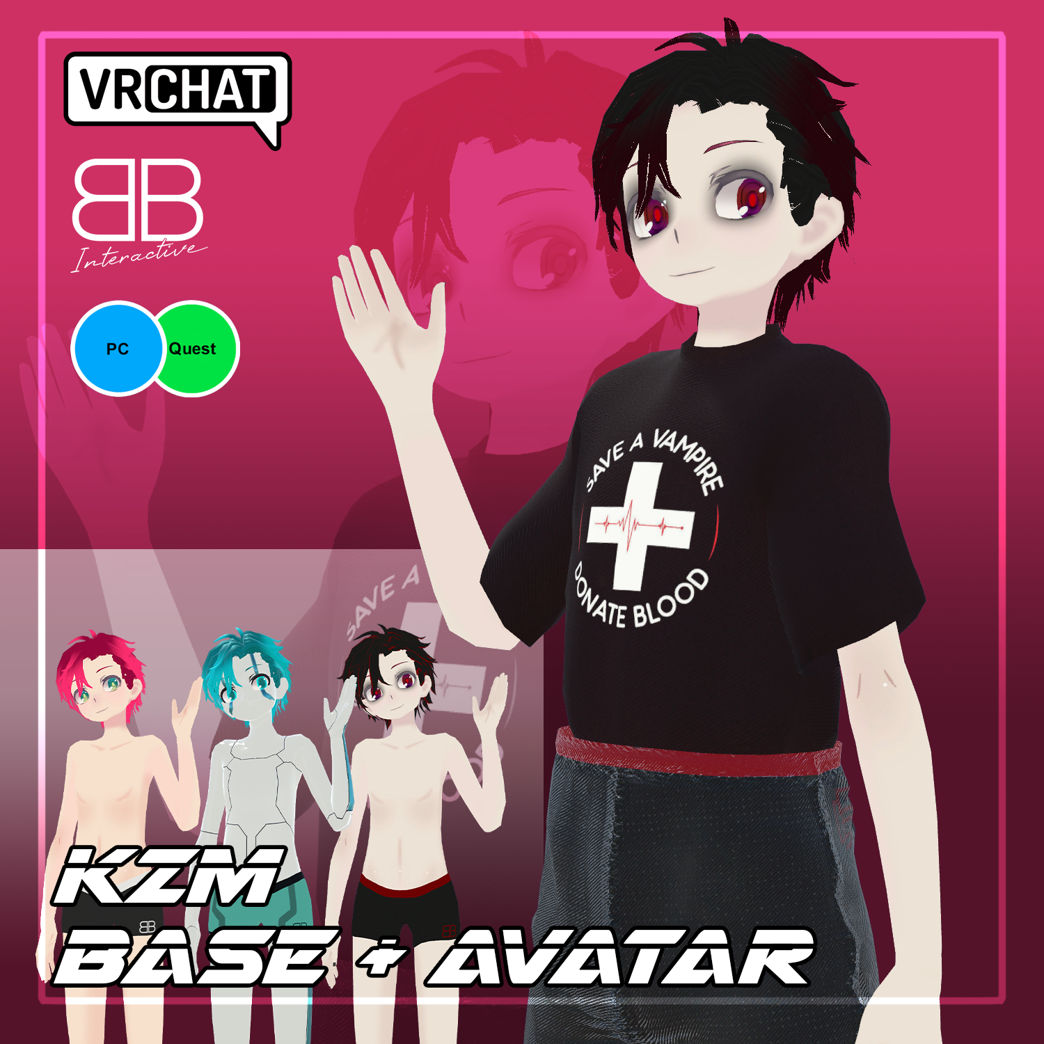 [Original 3D Model] KZM FREE for VRChat || PC + Quest || Ver 1.0 - Battle Bunny Mods - BOOTH