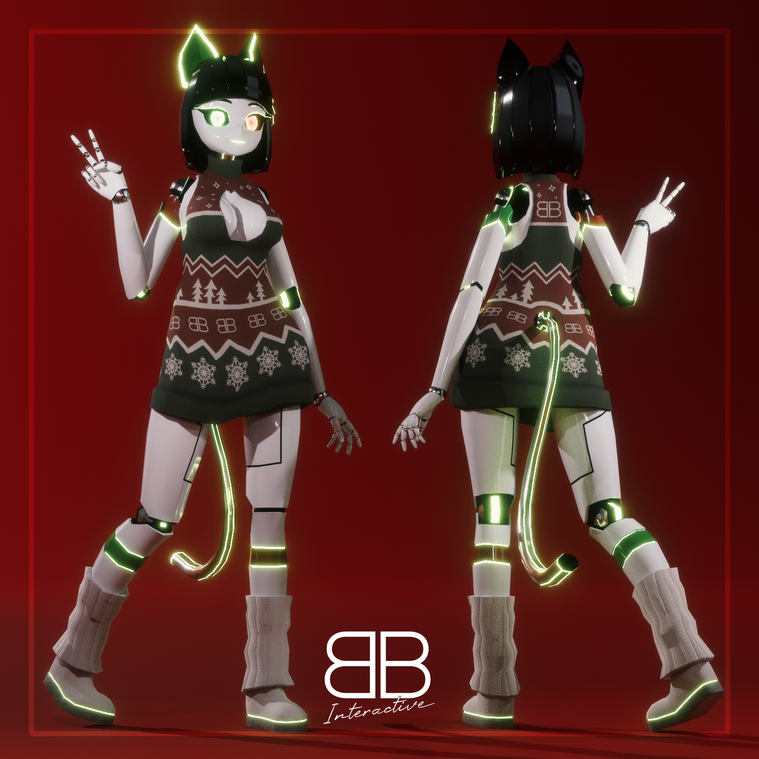 [Original 3D Model] TRINITY TR2Xmas FREE for VRChat [PC/ QUEST] - Battle Bunny Mods - BOOTH