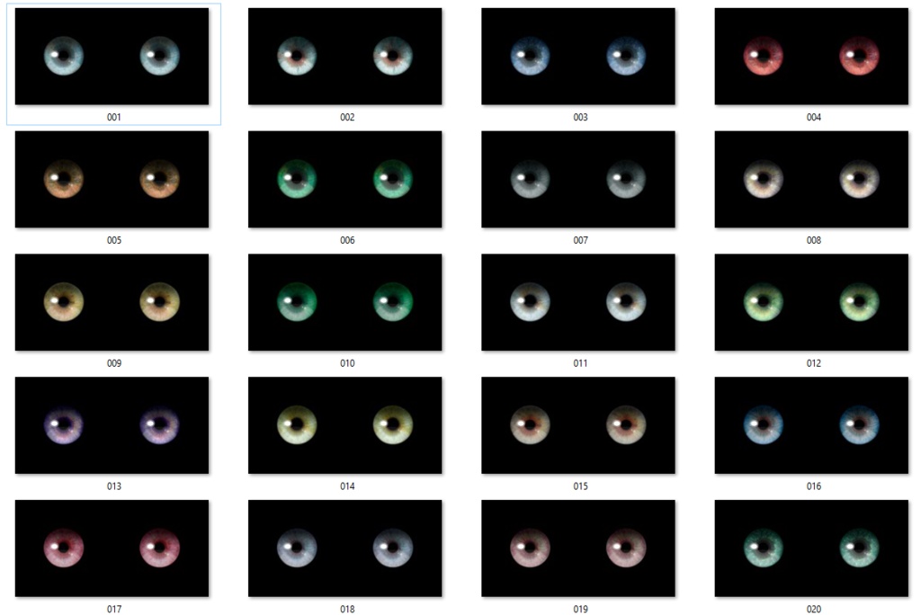 [VRoid] Realistic Eye Texture - 20 Colour - malroid - BOOTH