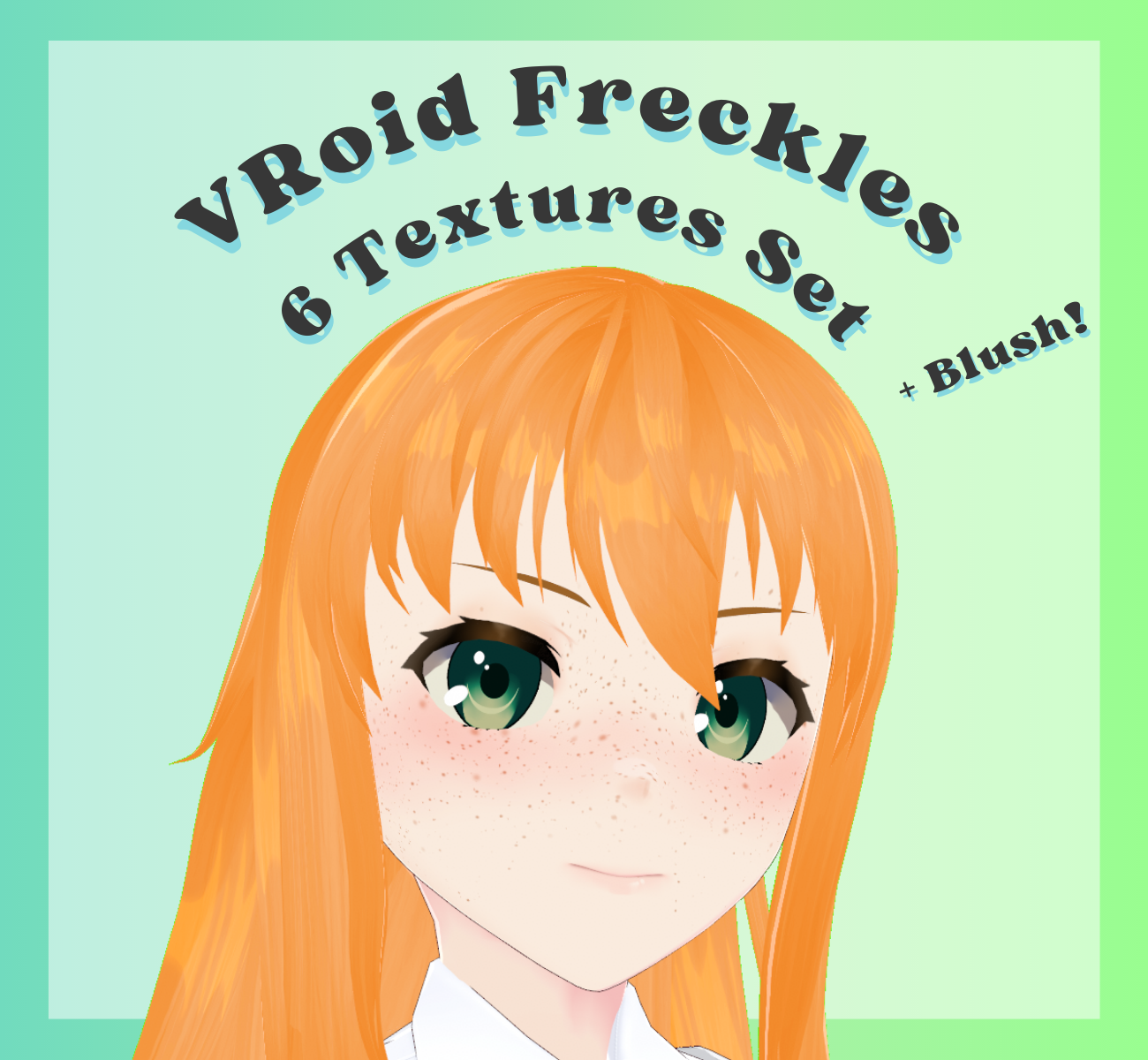 【VRoid Stable Ver】 Heavy freckles set + blush 6 semi-realistic textures ...