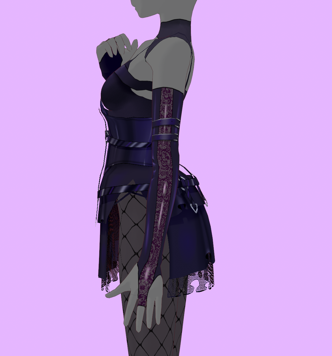 【VRoid Stable Ver】Goth outfit semi-realistic black dress - LUK4 - BOOTH