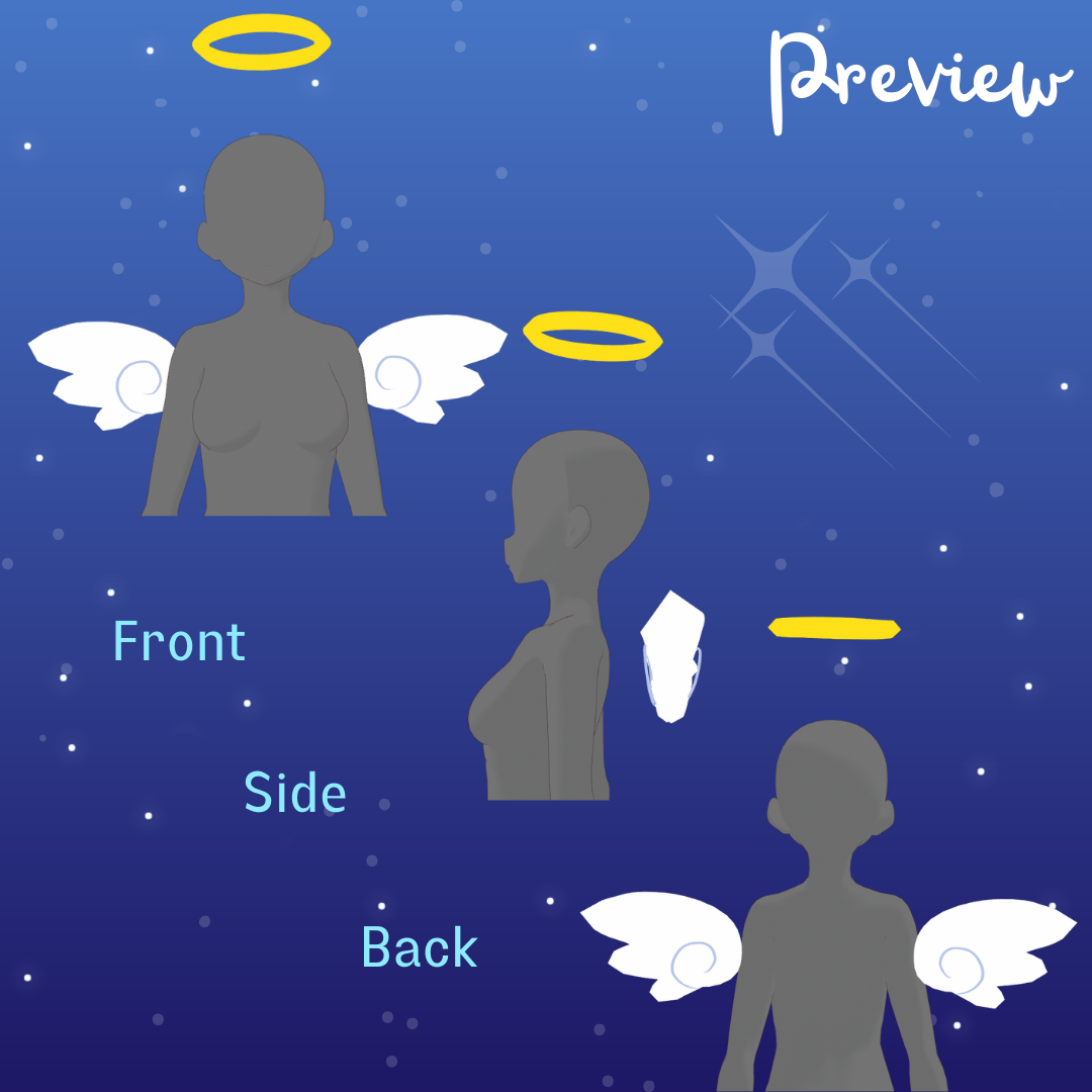 【VRoid Stable Ver】 Halo & Wings hair preset - LUK4 - BOOTH