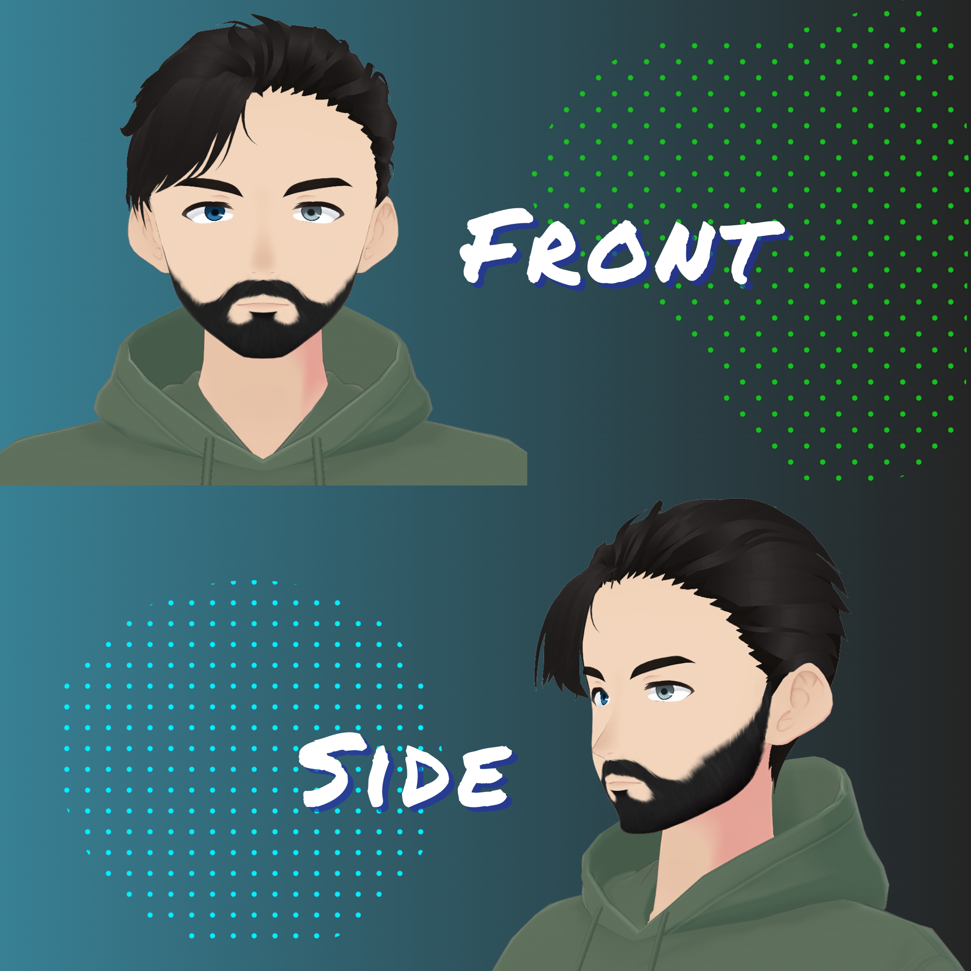 【VRoid】 Beard semi-realistic texture set - LUK4 - BOOTH