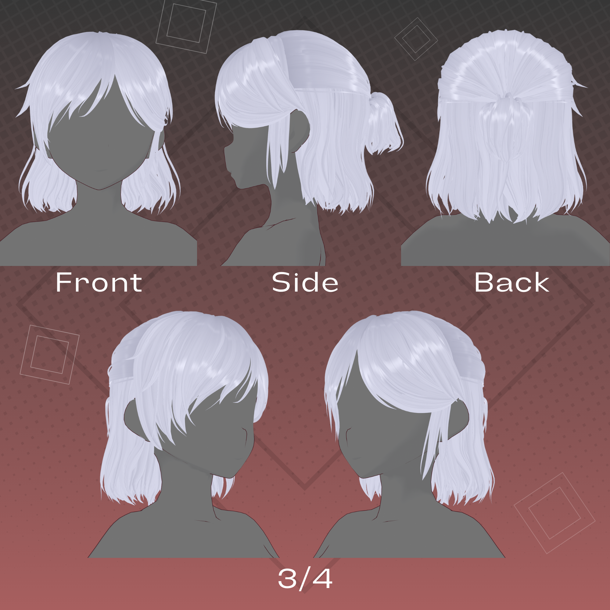 【VRoid Stable Ver】Half Up Hair Preset ♦ - LUK4 - BOOTH