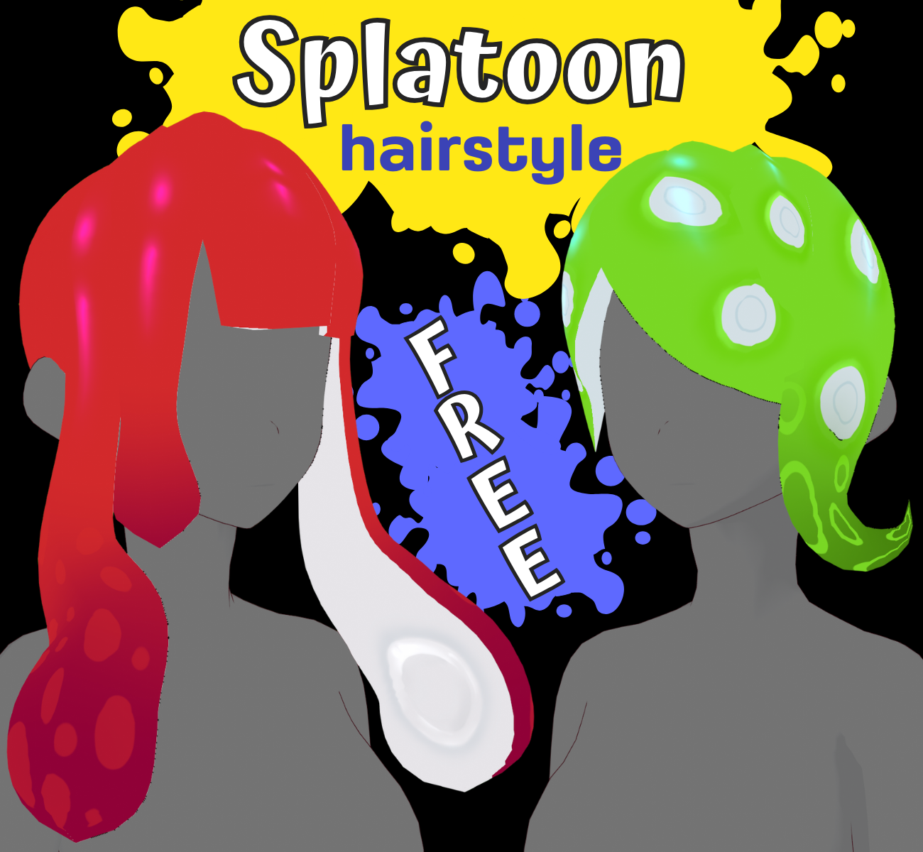 【VRoid FREE】 Splatoon inspired hairstyle - LUK4 - BOOTH