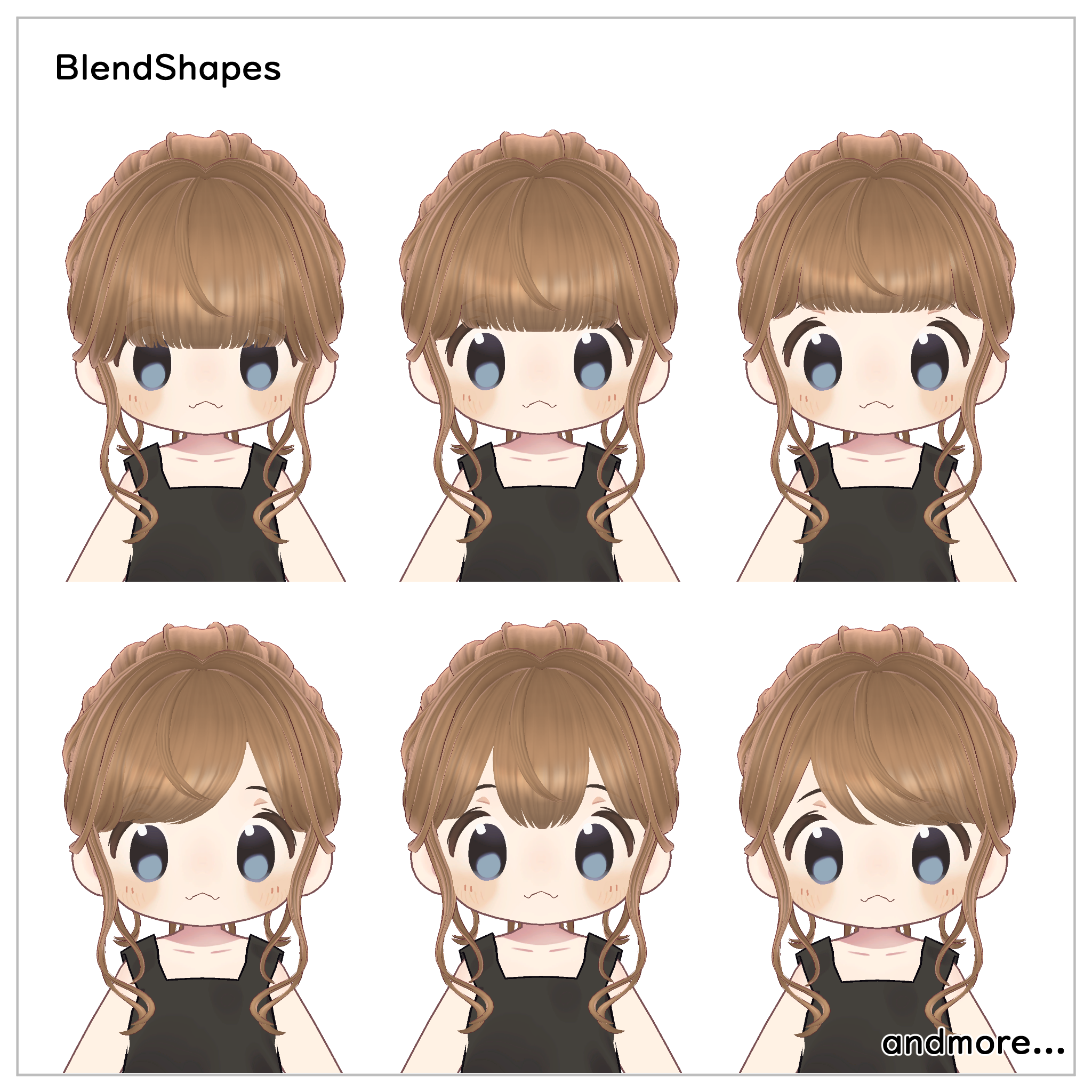 【6アバター対応】Catch My Messy Bun ＆ Braid【VRChat Hair】 - NookNook〈ﾇｰｸﾇｯｸ〉 - BOOTH