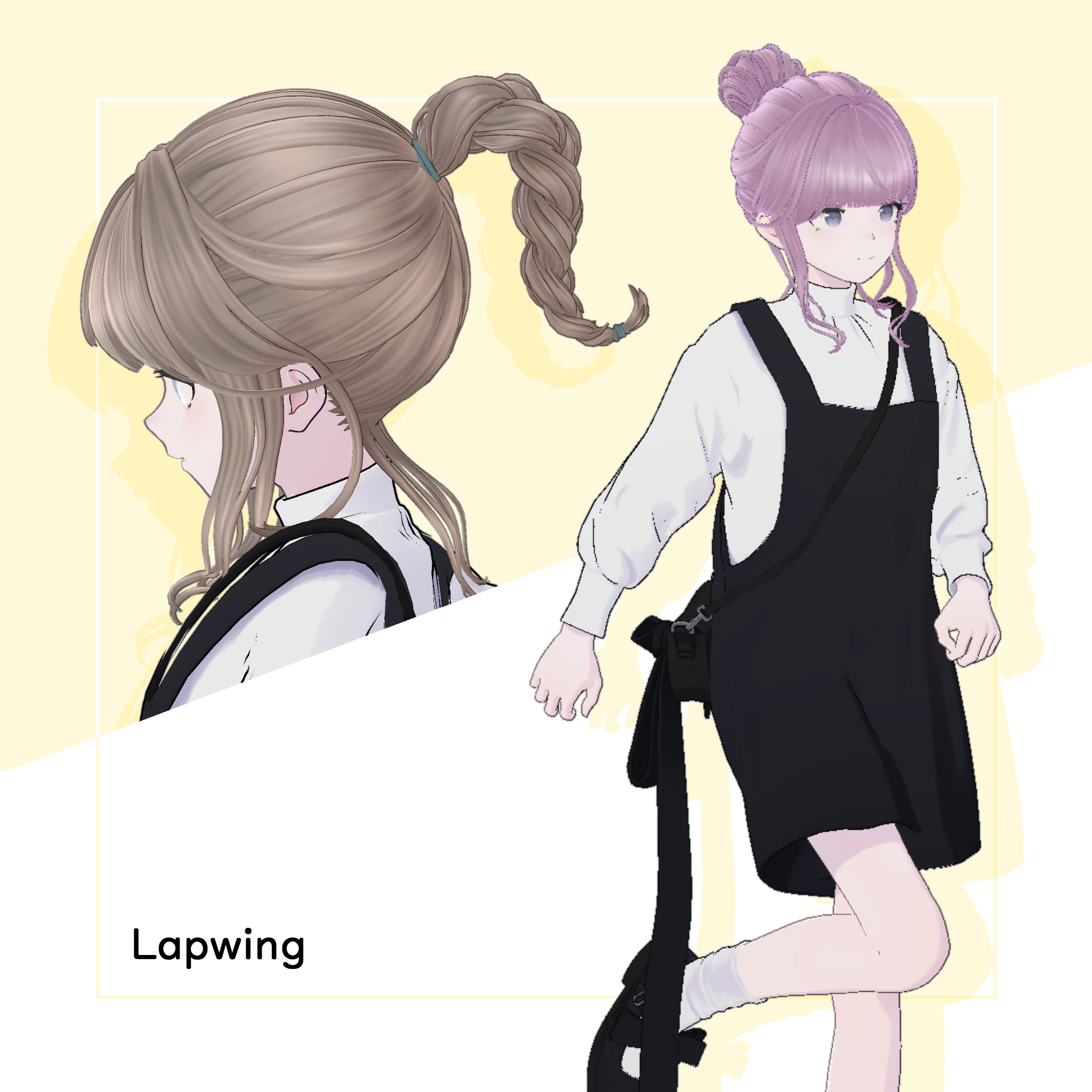 【6アバター対応】Catch My Messy Bun ＆ Braid【VRChat Hair】 - NookNook〈ﾇｰｸﾇｯｸ〉 - BOOTH