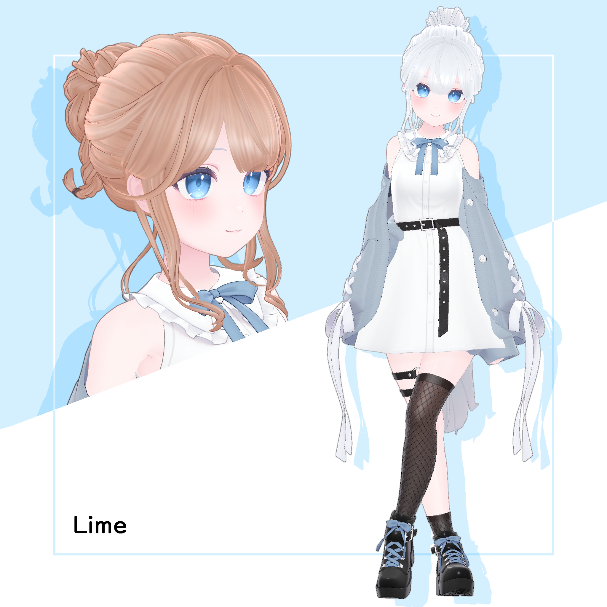 【6アバター対応】Catch My Messy Bun ＆ Braid【VRChat Hair】 - NookNook〈ﾇｰｸﾇｯｸ〉 - BOOTH