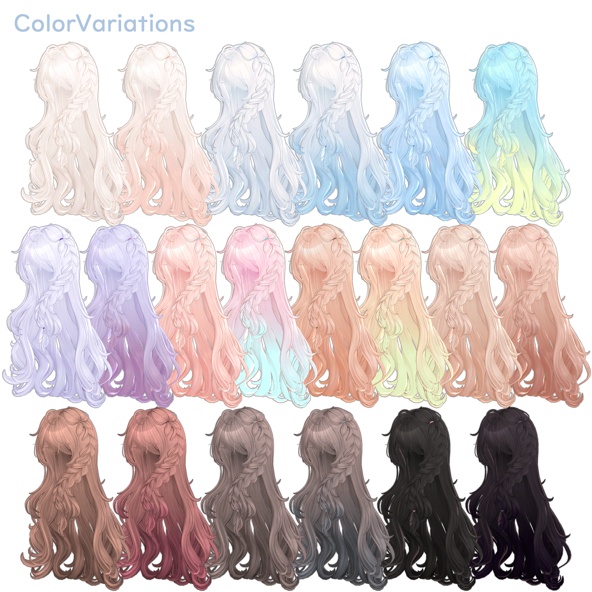 Lovesick Hair【8アバター対応/VRC Hair】 - NookNook〈ﾇｰｸﾇｯｸ〉 - BOOTH