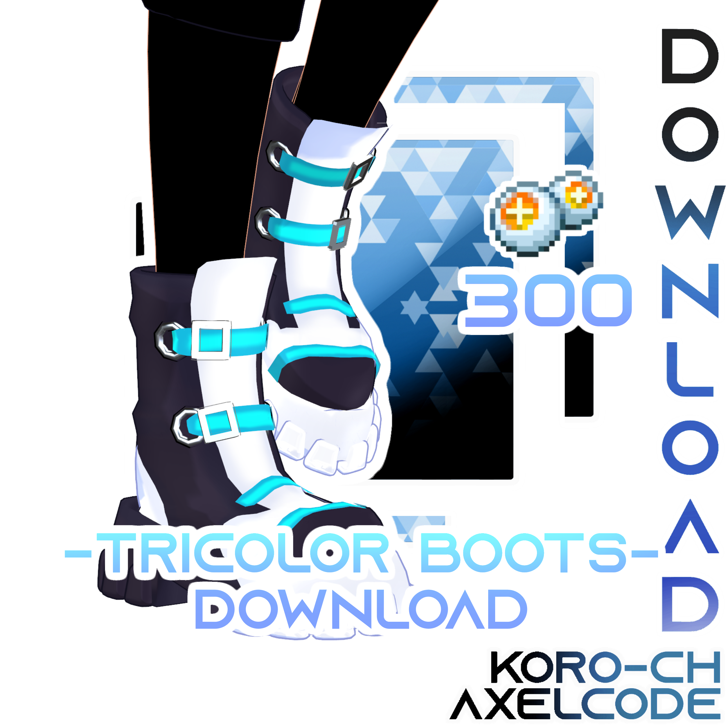 MMD // Tricolor Boots - 𝗔𝗫𝗘𝗟 -【COMMISSION OPEN!】| 𝗠𝗠𝗗 - BOOTH