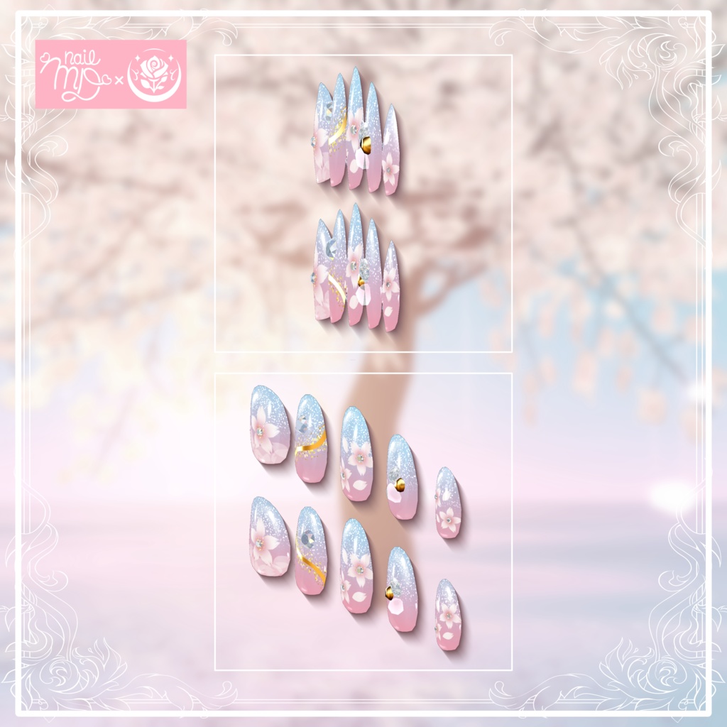 【VRChat想定】桜ネイル/SAKURA nail tips「MDollnail対応」#NeRosaVRC - NeRosa - BOOTH
