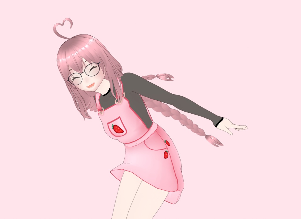 Kawaii Vroid Strawberry overall dress - SweetWishes - BOOTH