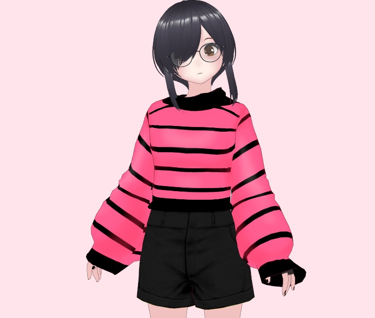 [FREE] Black 'n' Pink Sweater for Vroid female - SweetWishes - BOOTH