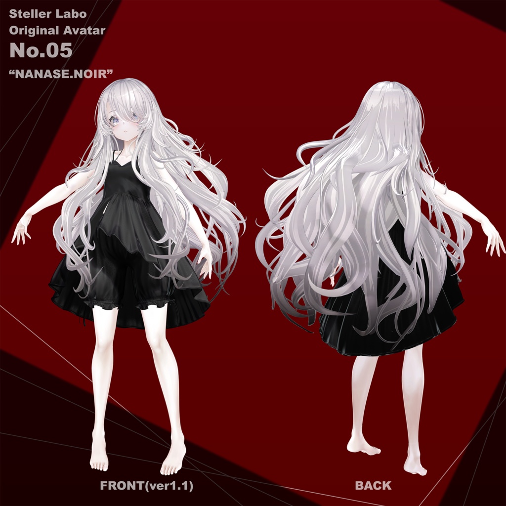 【VRChat想定 オリジナル3Dモデル『ナナセ・ノワール -Nanase Noir-』ver1.35 - ステラー工房 - BOOTH