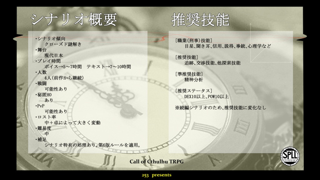 クトゥルフ神話TRPG「KAIROS -origin-」SPLL:E198648 - 253 - BOOTH