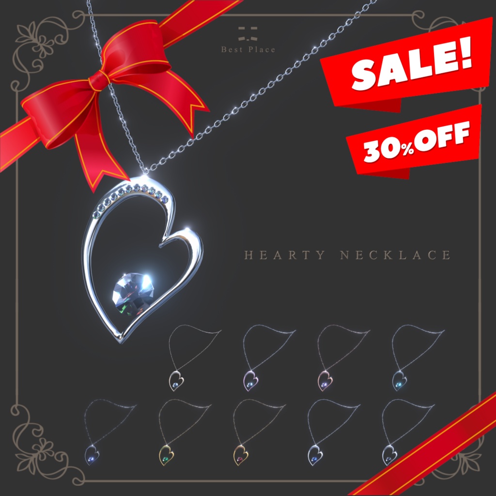 【30％off SALE】💎VRChat accessory💎〚💖Hearty necklace📿〛【8Color×8Color MA ...