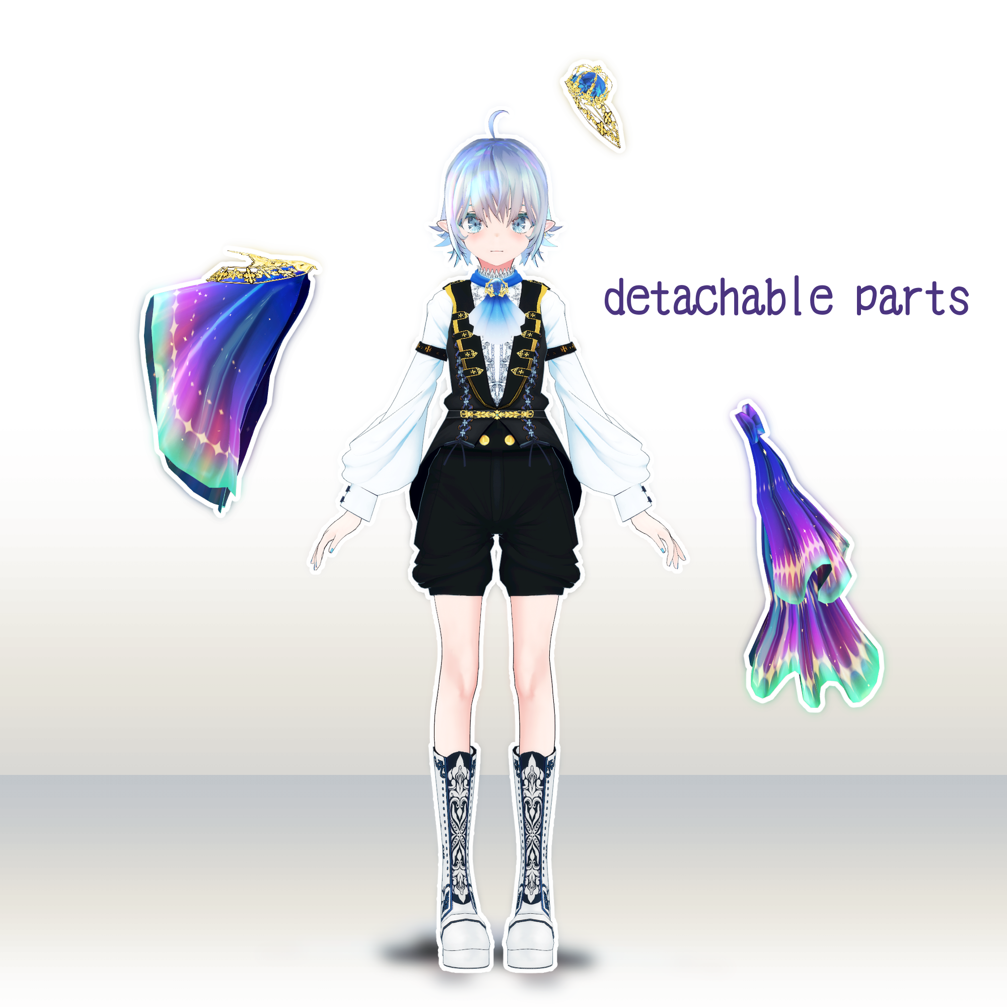 オリジナル3DモデルBlueMoon-Aura【VRChat/VRM】 - ENDO WORKS - BOOTH