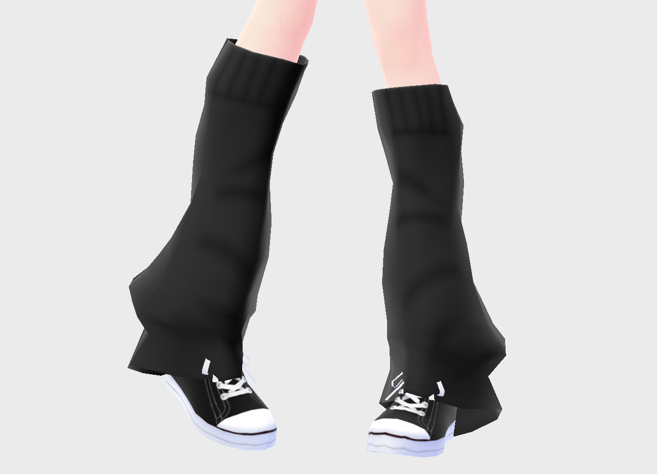 [FREE!] Black and white leg warmers for VRoid! Pack of 3 (Shoes NOT ...