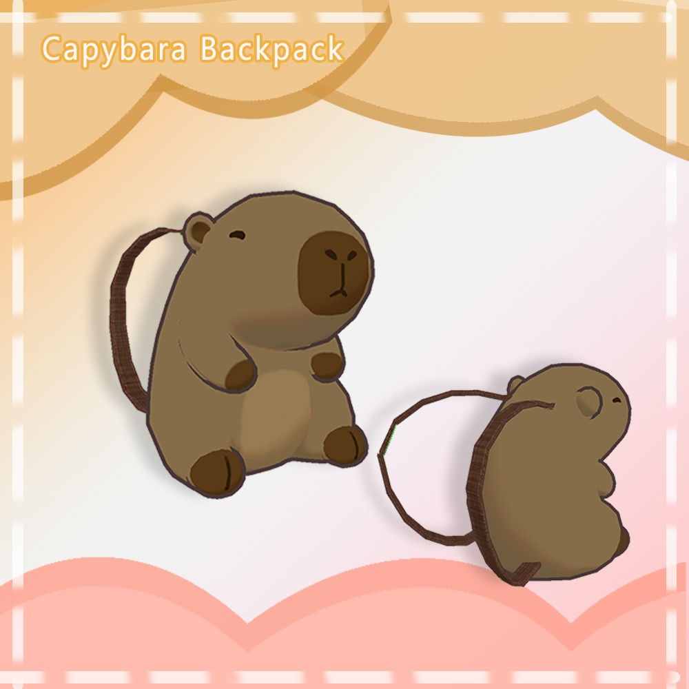 カピバラ リュックサック/Capybara Backpack【VRChat向け】 - MaRunneko工房~ - BOOTH