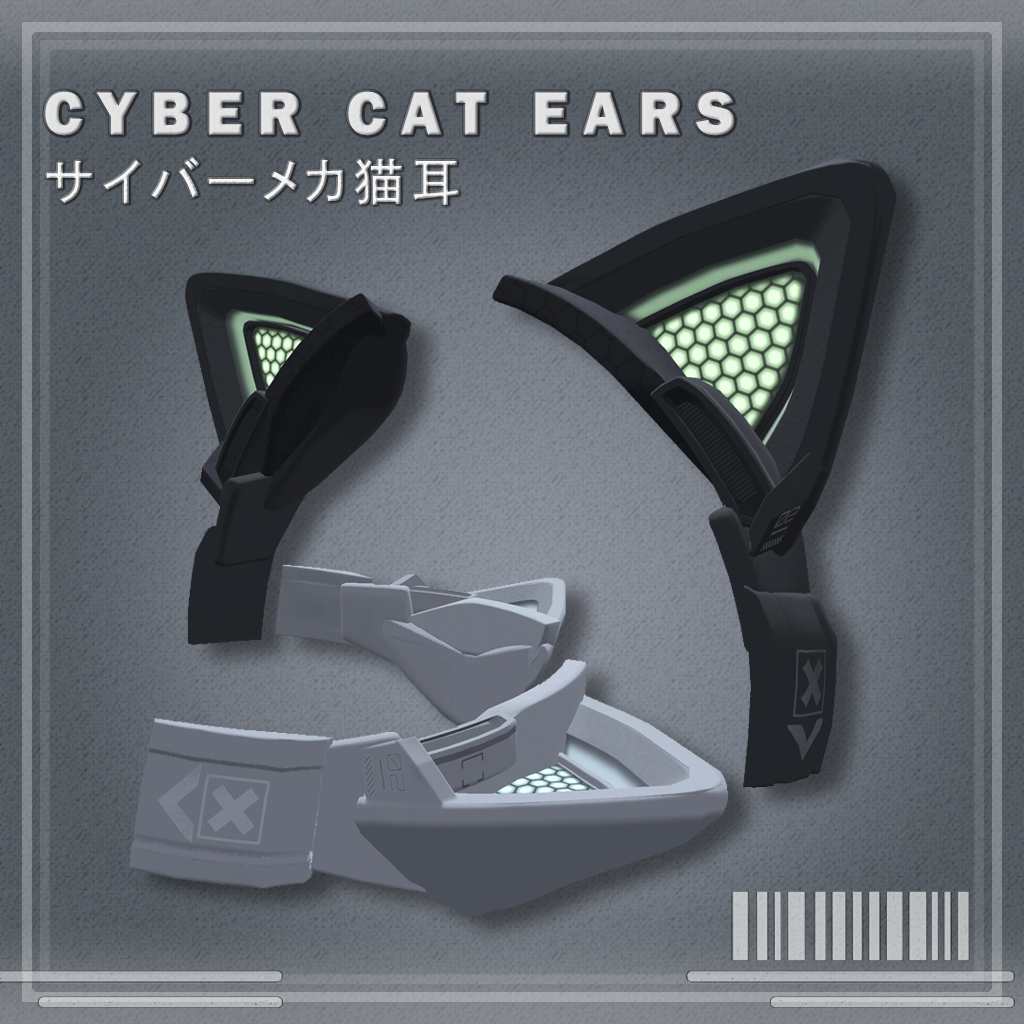 サイバーメカ猫耳 Cyber Mecha Cat Ears Earpiece 2色 - MaRunneko工房~ - BOOTH