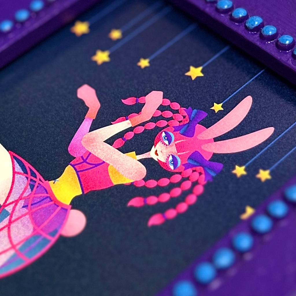 うさぎ少女の綱渡り 額入りポストカード - eye catcher - BOOTH