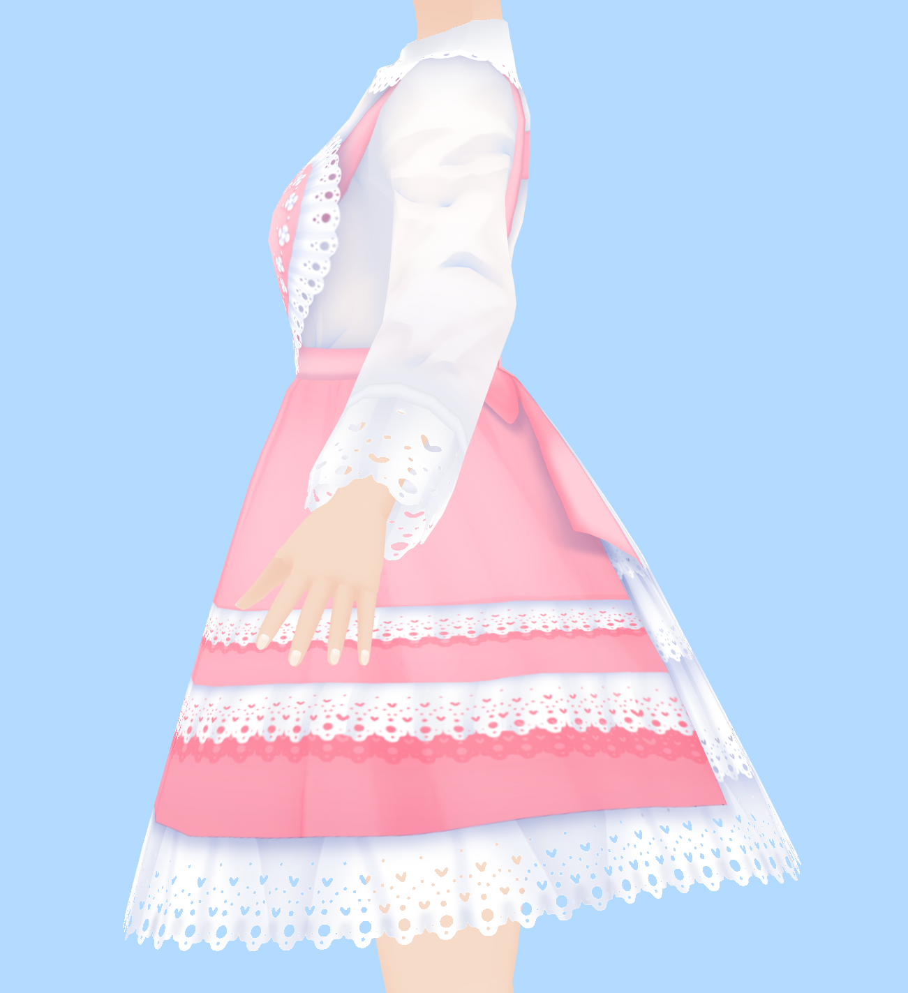 [VRoid Texture] Heart Apron Dress || "Lolita" Fashion - yipvirtual - BOOTH