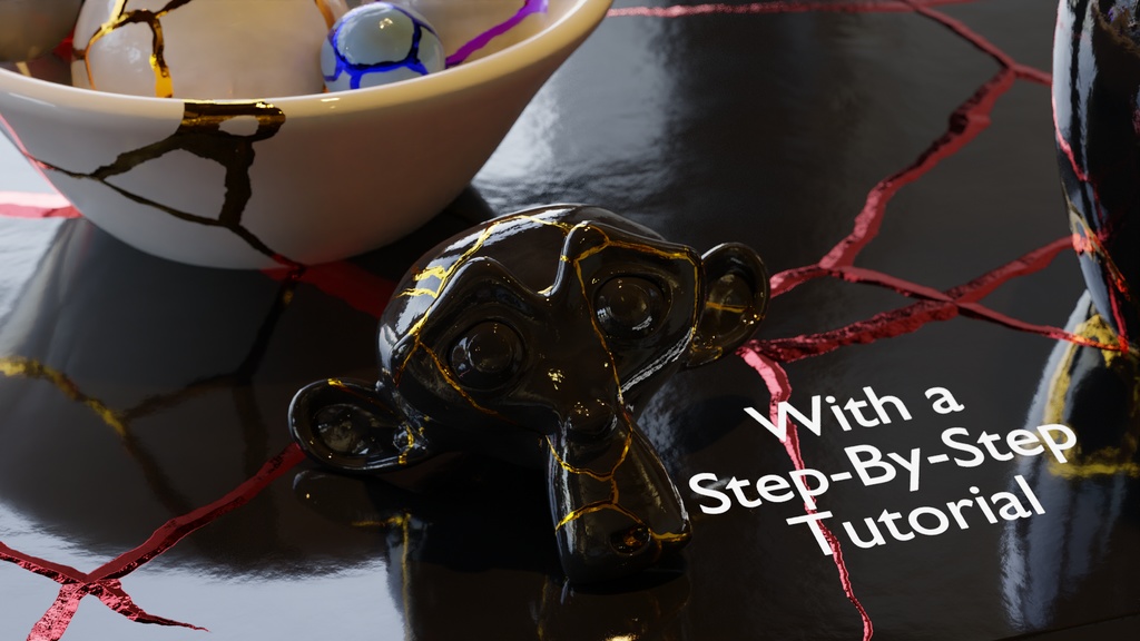 Kintsugi Simple - Blender Procedural Shader - ShaggyMummy - BOOTH