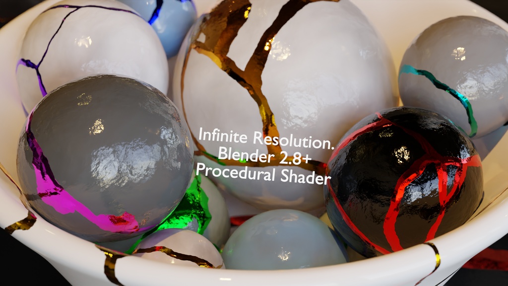 Kintsugi Simple - Blender Procedural Shader - ShaggyMummy - BOOTH