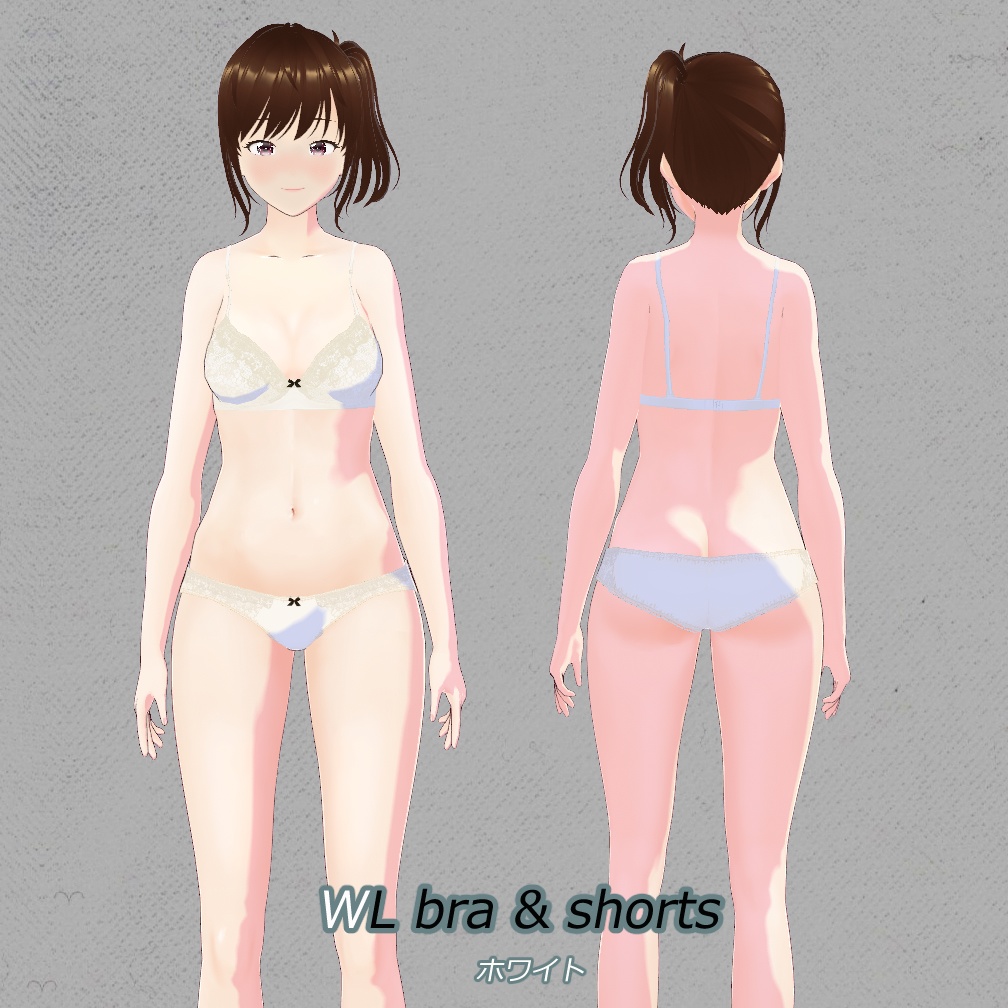 [VRoid] 「おまけ無し」 レース ブラ＆ショーツ [リボン2色] - omakeya - BOOTH
