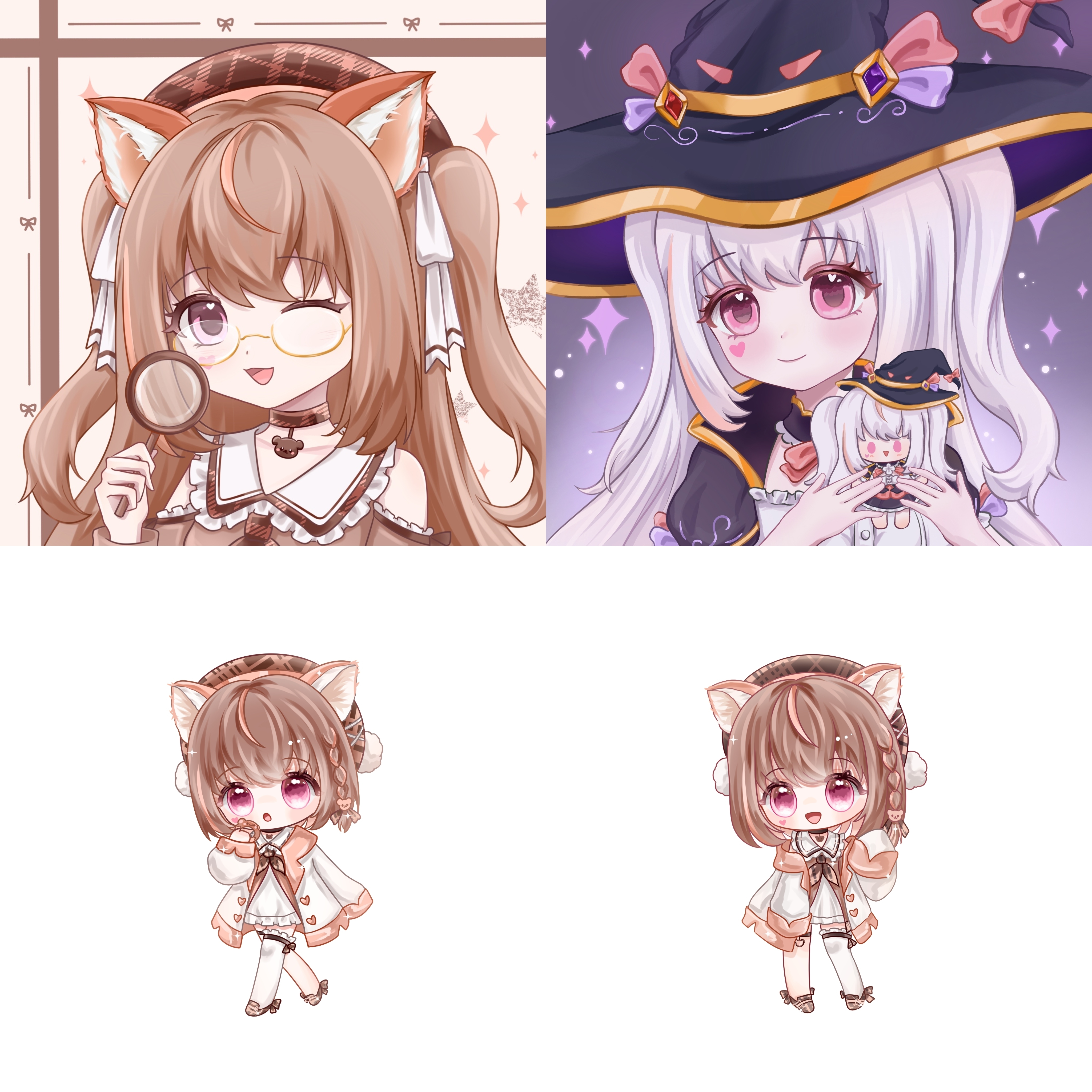 【VTuber Live2Dモデル】【Vts】【VTuber向け】【🌸双形態の可爱い妹👧】天才魔法使🐱いと探偵パンダ🐻、🍎この2つの姿を ...