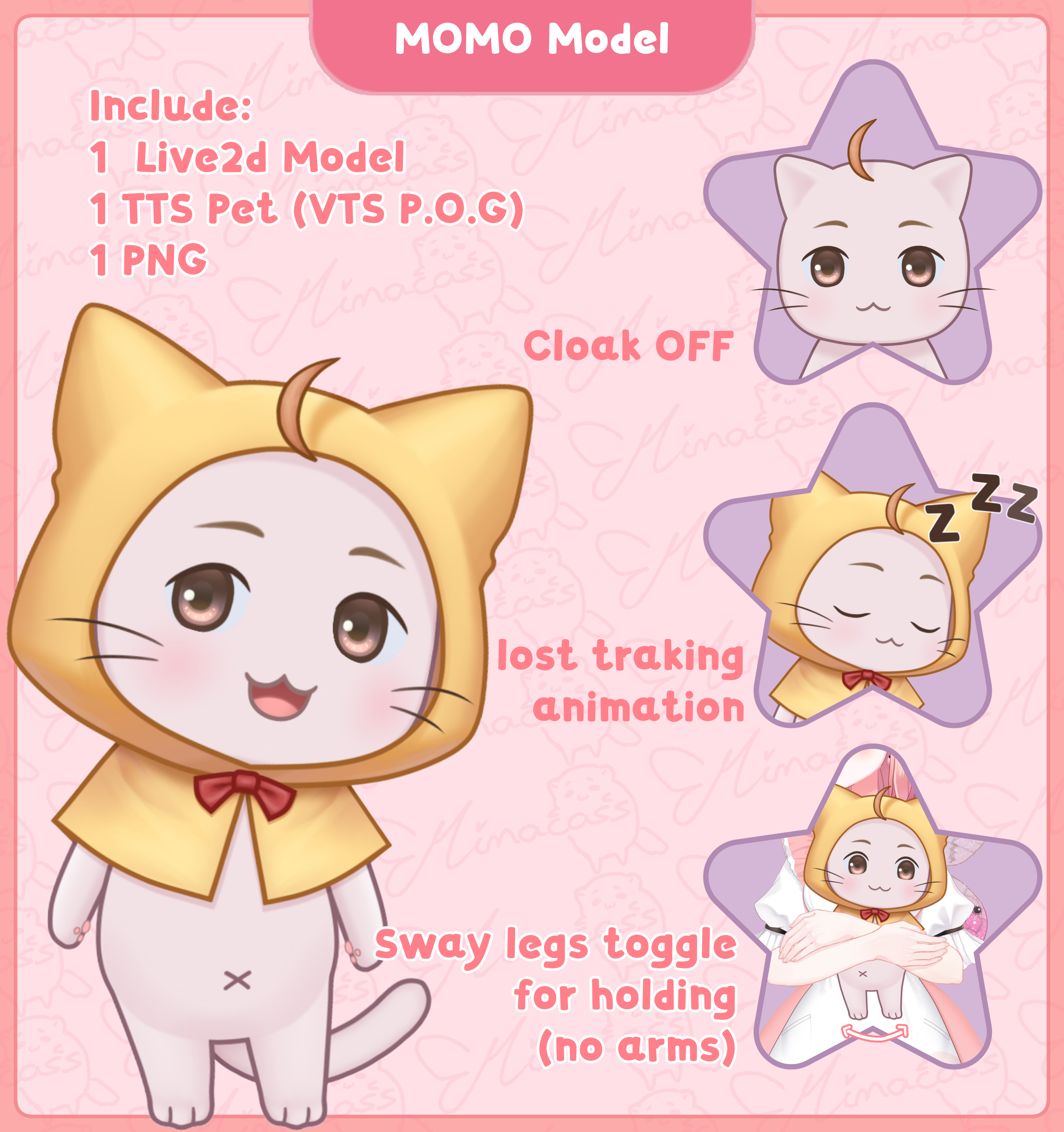 Momo Live2d model [Infinity Nikki Vtuber asset] - Minacass - BOOTH