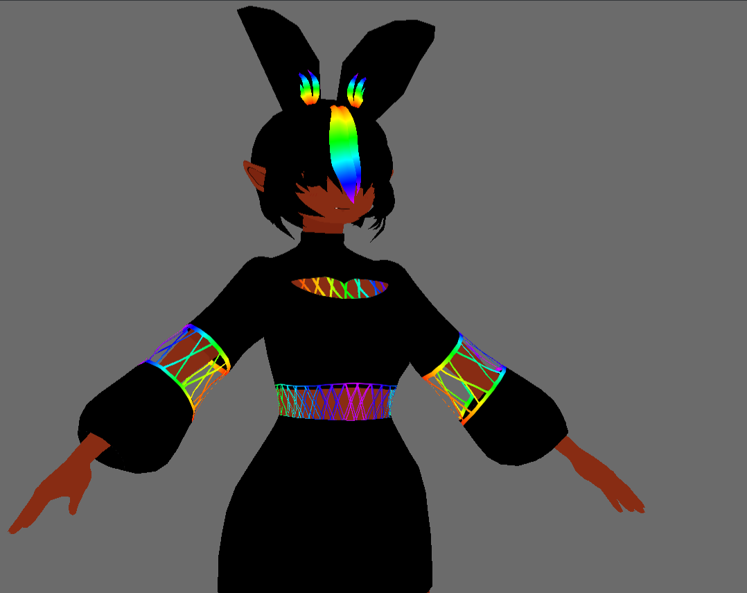 VRoid Studio Rainbow Pencil Skirt Dress Texture-!! - txobunnmakes - BOOTH